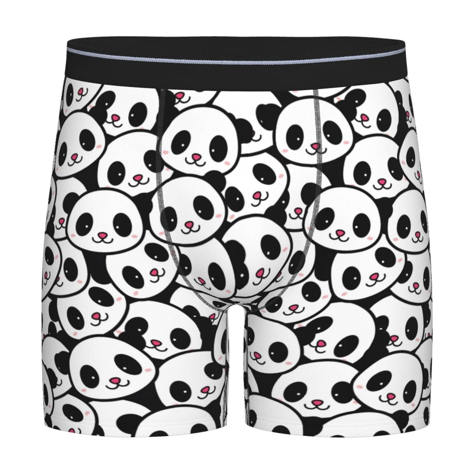 Cauagu Cute Panda Face Print Men's Boxer Briefs, Funny & Cute Underwear ...