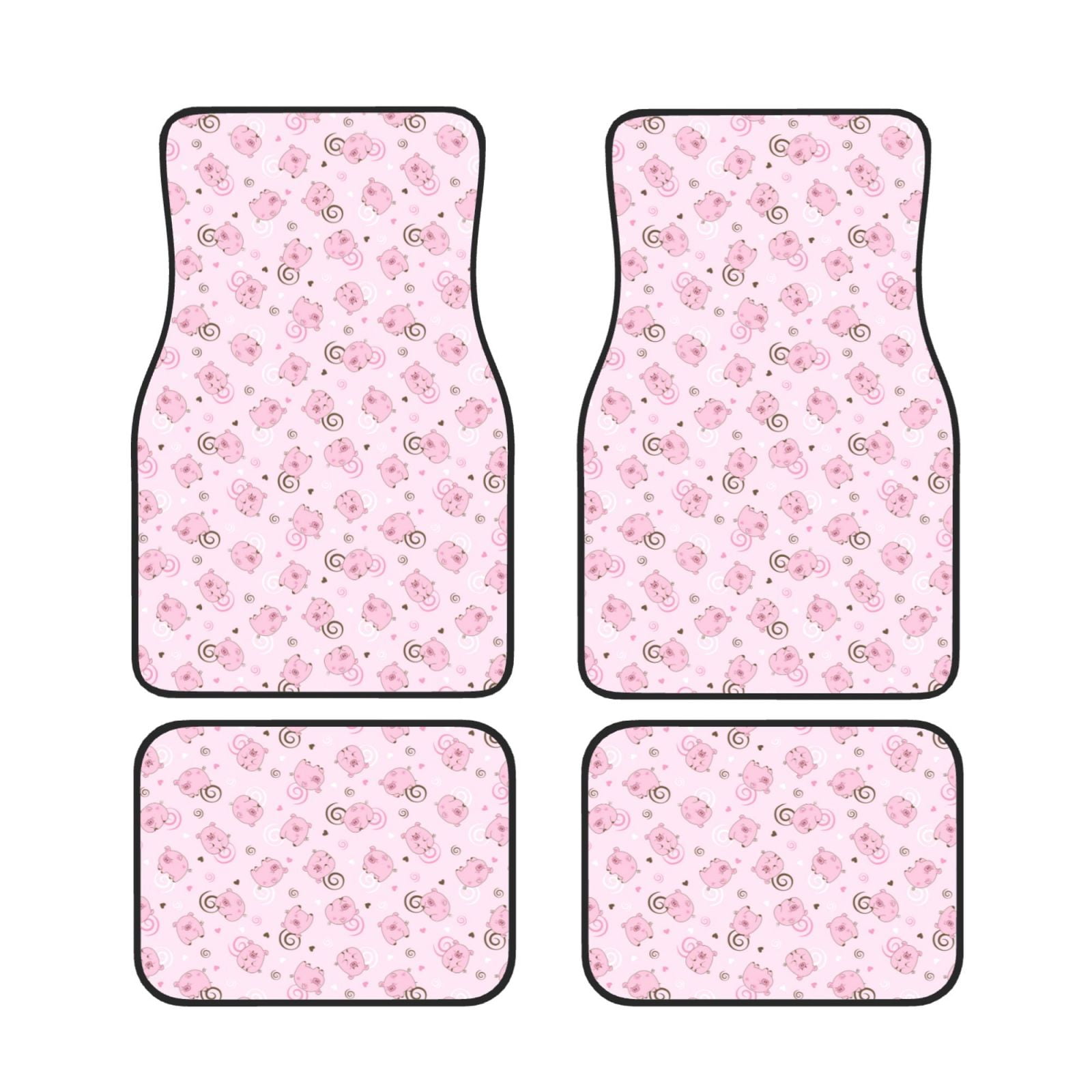 Cauagu Cute Pig Pattern Car Floor Mat Set of 4,Car Carpet Mats Car Mats ...