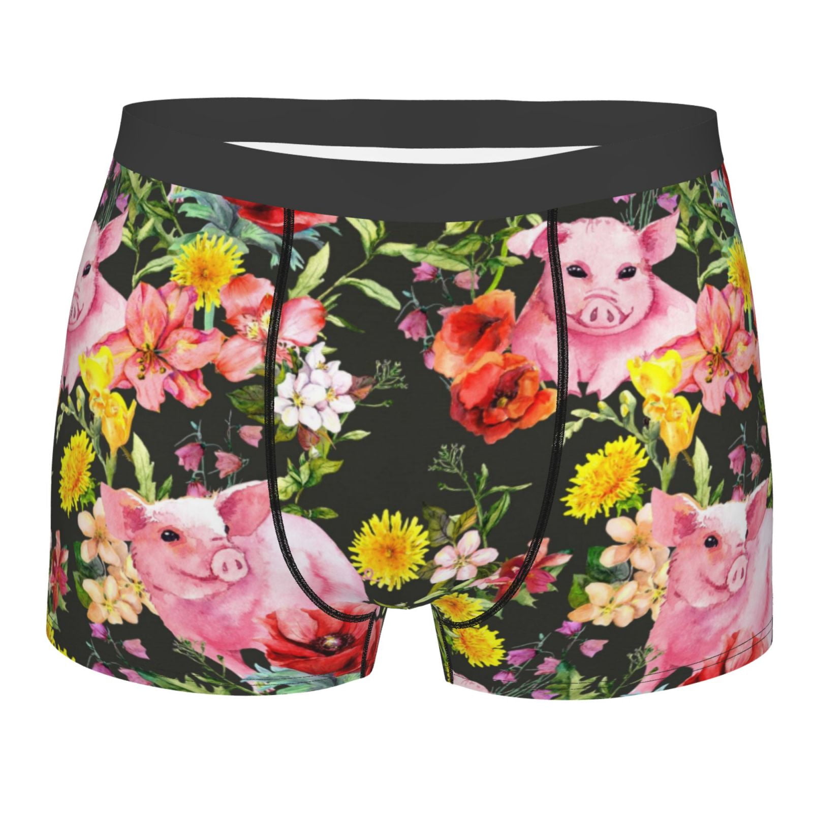 Cauagu Cute Pigs Sunflower Print Boxer Briefs for Men,Comfortable ...