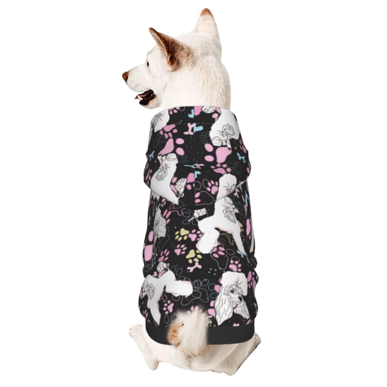 Cauagu Cute Poodle Dog Pattern Winter Pet Hoodie Sweatshirts- Dog ...