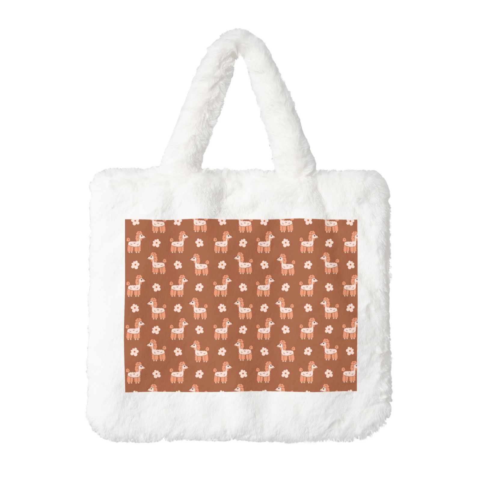 Cauagu Cute Poodle Dog Pattern Women's Plush Tote Bag,Soft Underarm Bag ...