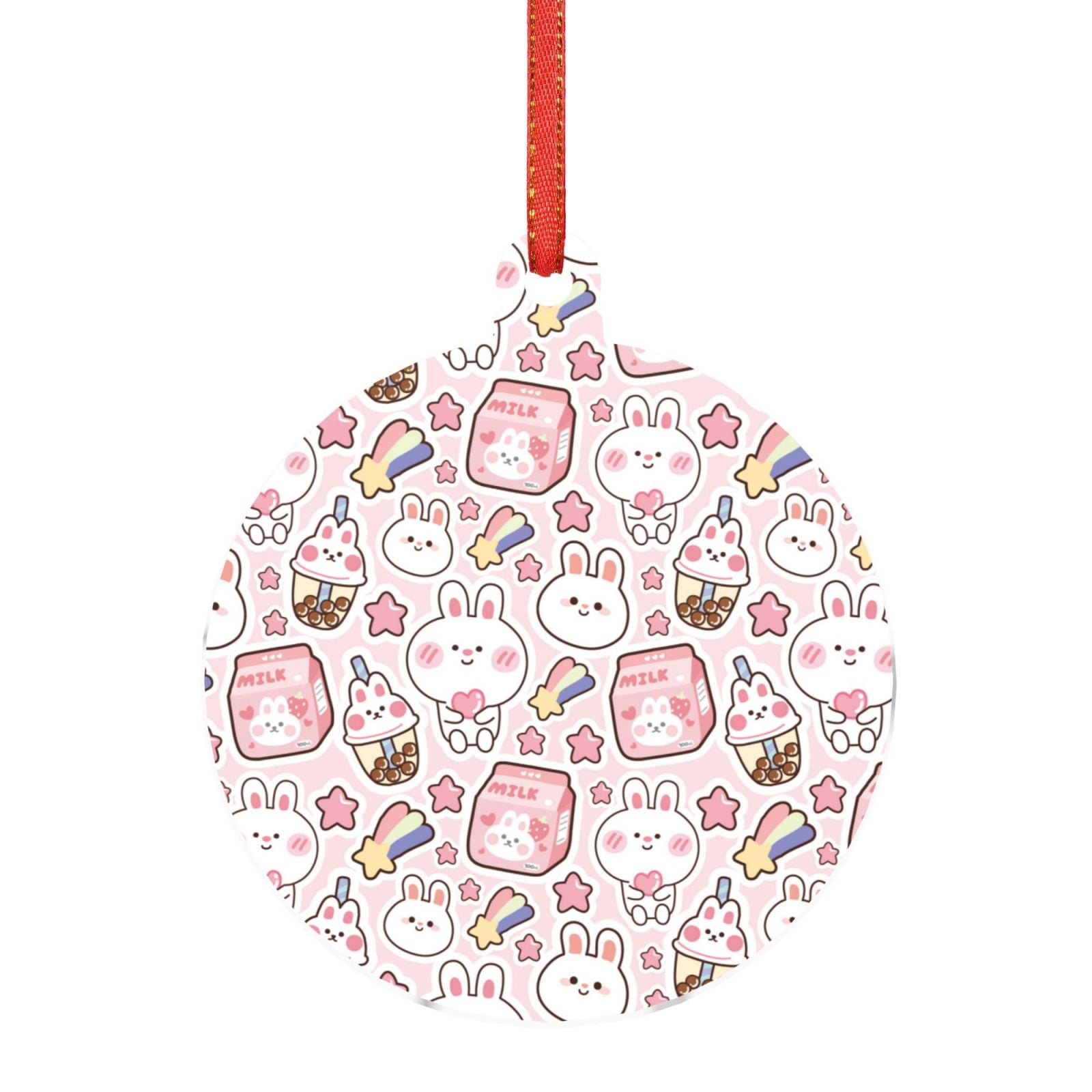 Cauagu Cute Rabbit Pattern Acrylic Christmas Pendant,1-Pack Christmas ...