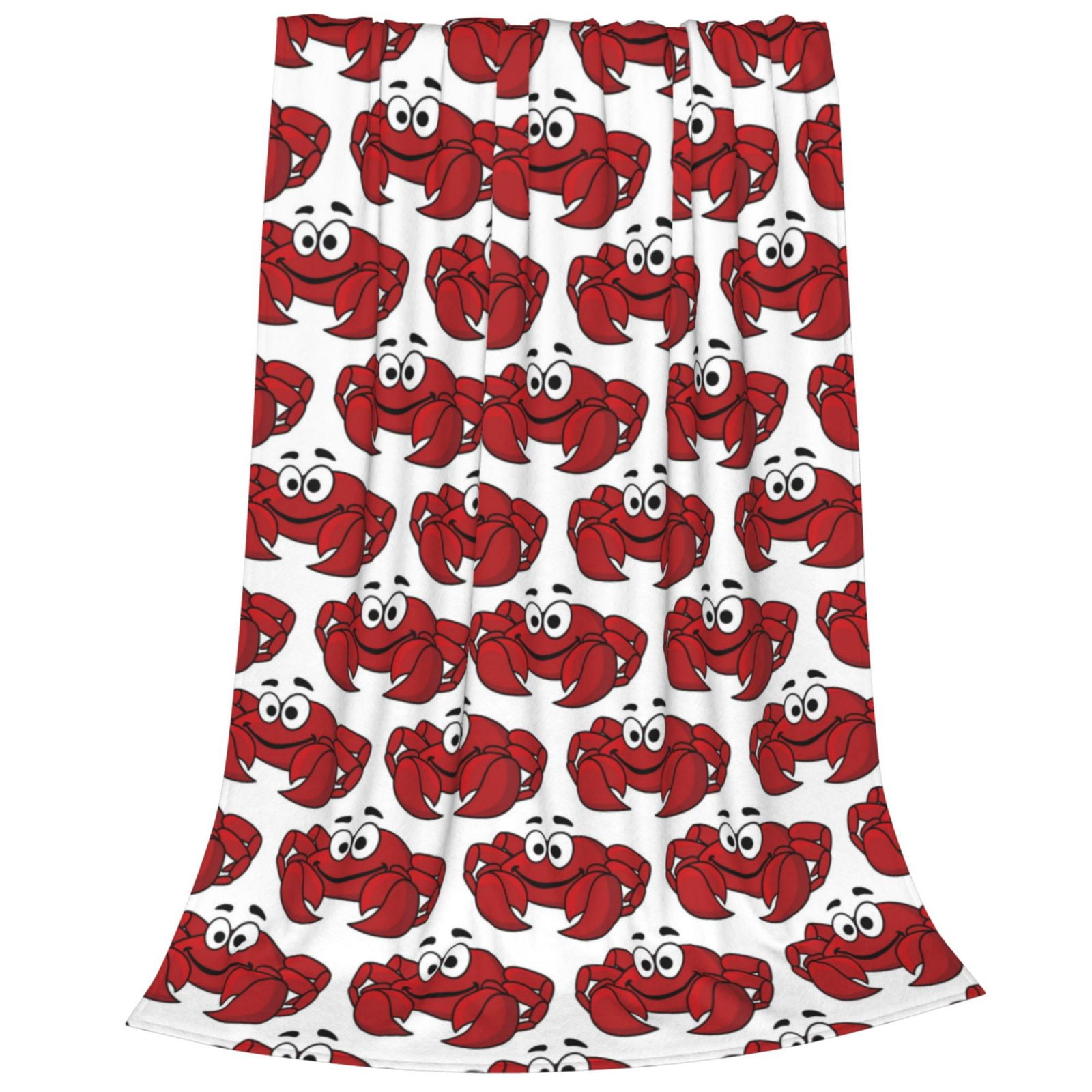 Cauagu Cute Red Crab Pattern Flannel Bed Blankets,Fleece Blanket ...