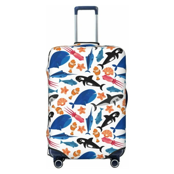 Cauagu ducklings swim on the sea waves Print Travel Luggage Cover ...