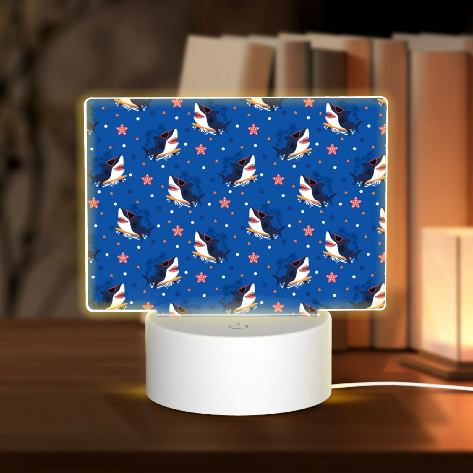 Cauagu Cute Shark Cartoon for Rectangle Acrylic Night Light - Acrylic ...