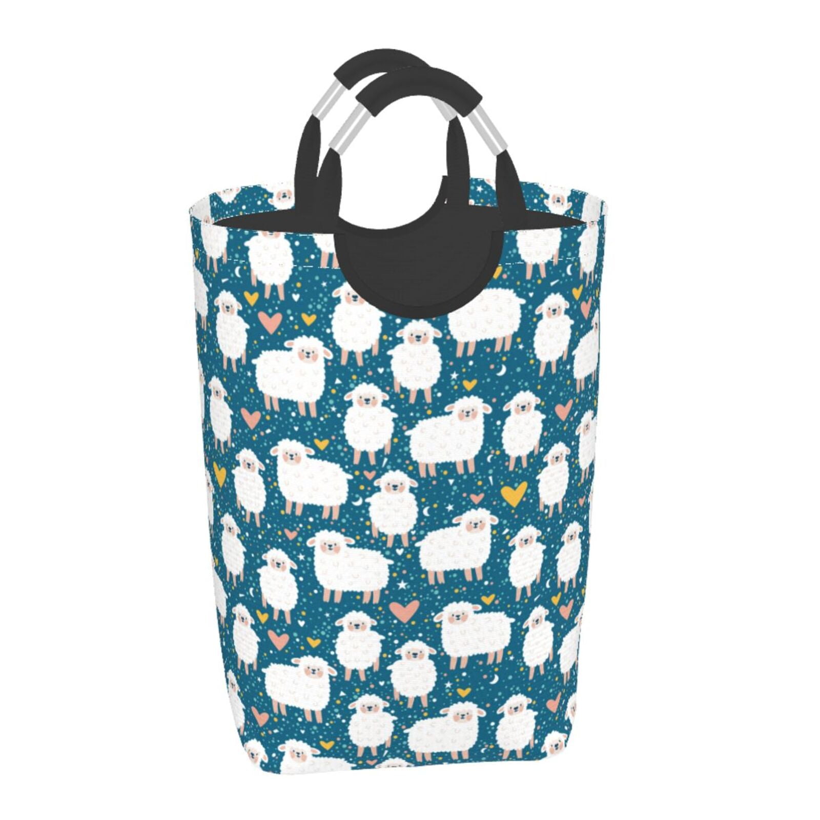 Cauagu Cute Sheep And Hearts Print Hamper Basket Bin,Extra Large Dirty ...