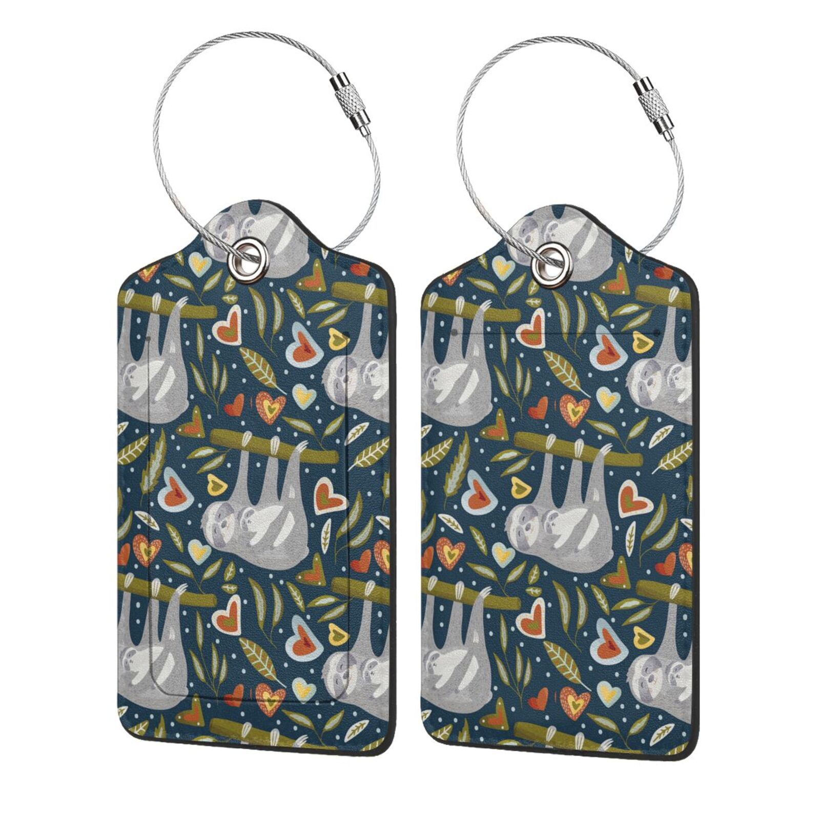 Cauagu Cute Sloth Pattern Luggage Tags,Leather Luggage Tags ...