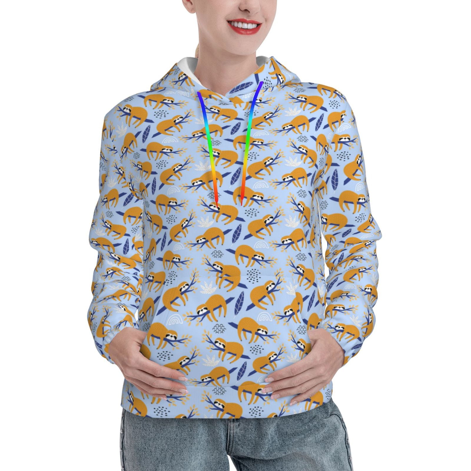 Cauagu Cute Sloth for Women's Hooded Sweatshirts Pullover Hoodie for ...