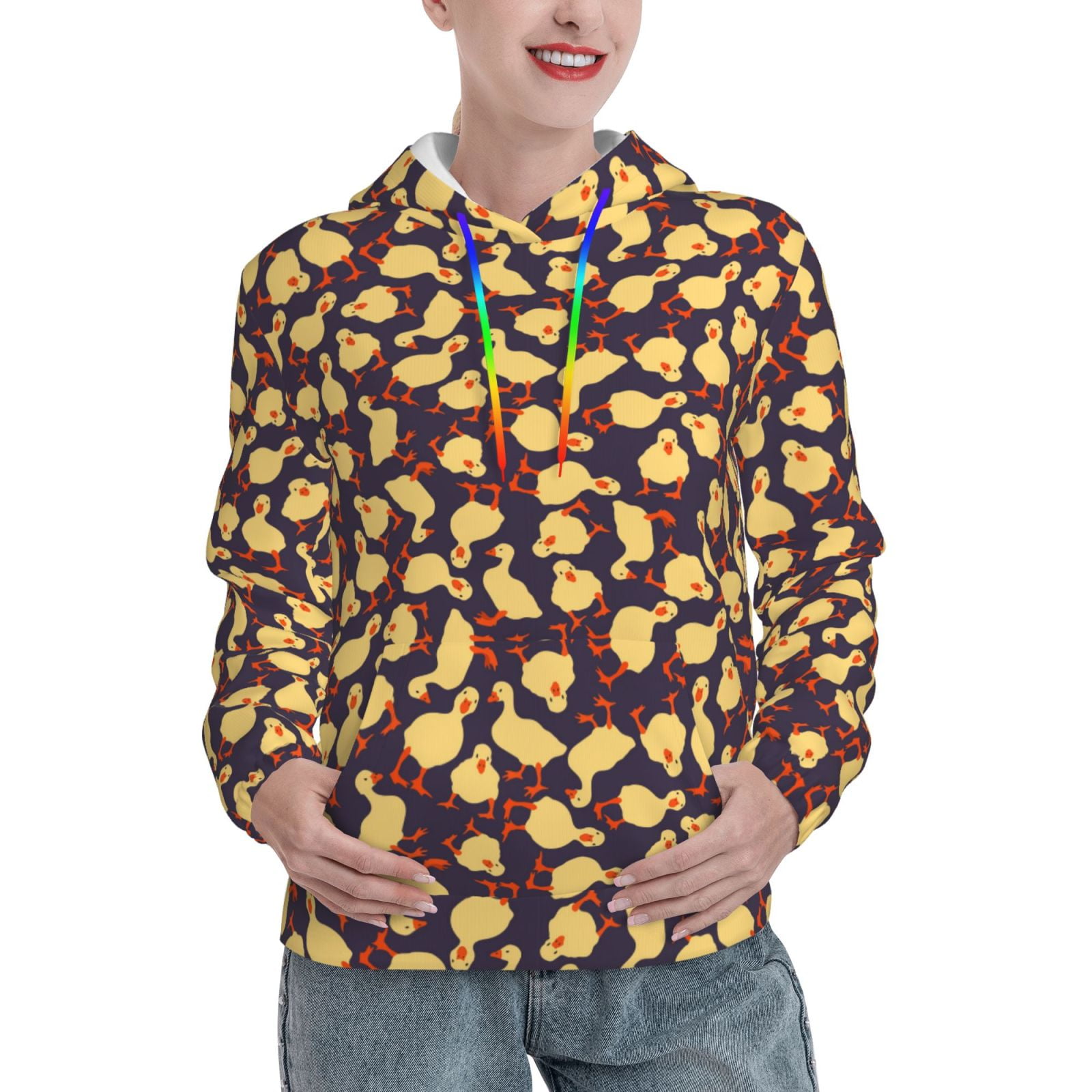Cauagu Cute Small Farm Birds for Women's Hooded Sweatshirts Pullover ...