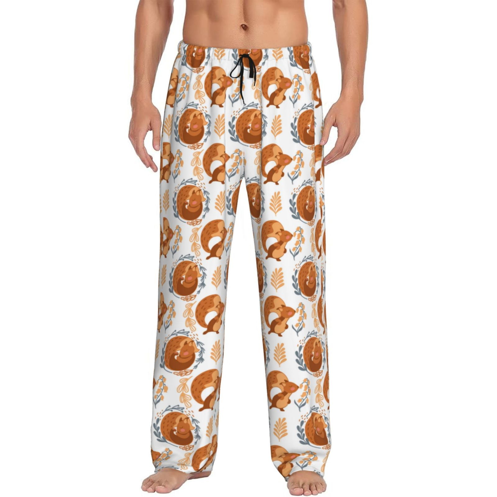 Cauagu Cute Squirrel Mens Pajama Pants Sleep & Lounge Pants,PJ Bottoms ...