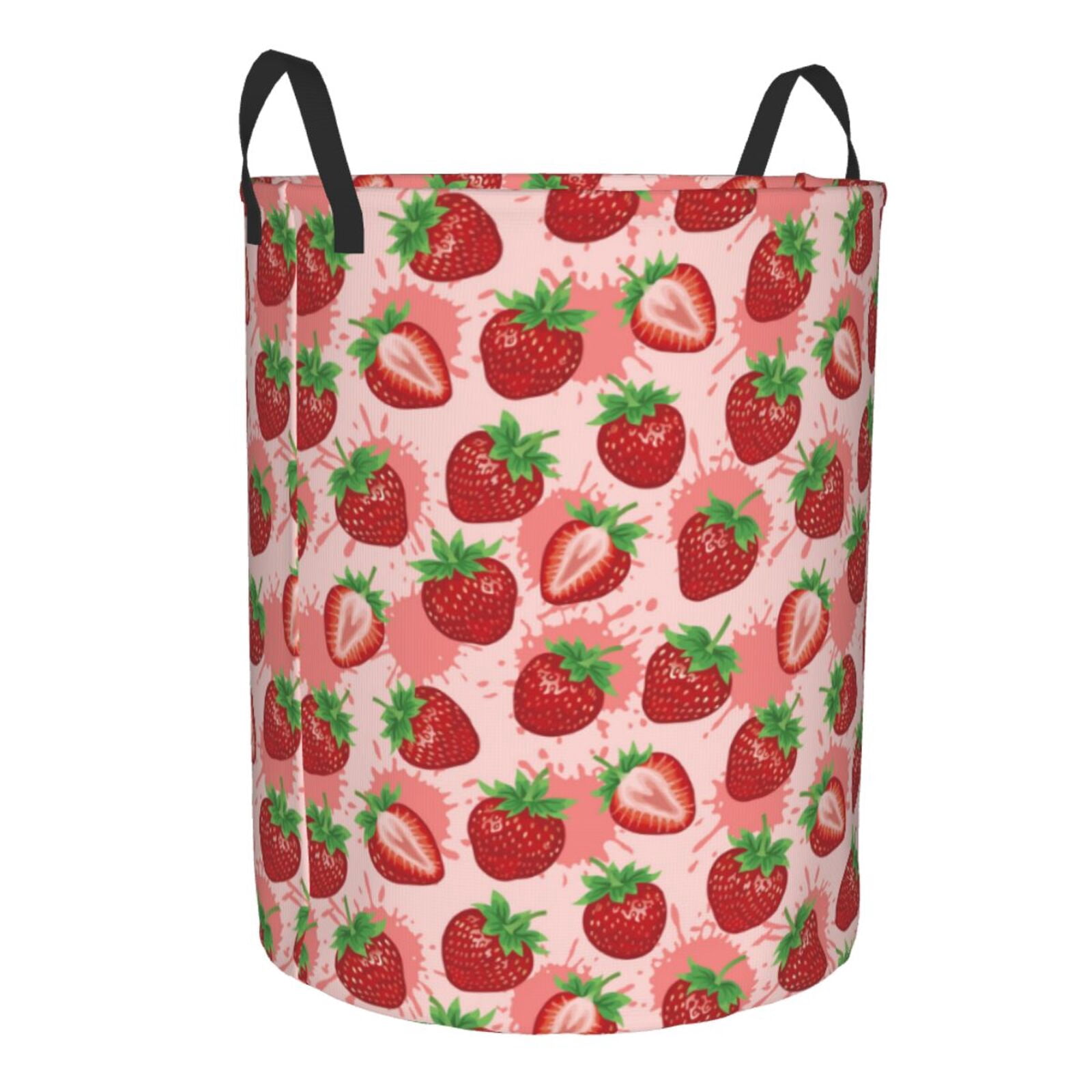 Cauagu Cute Strawberry for Laundry Basket,Collapsible Organizer Basket ...