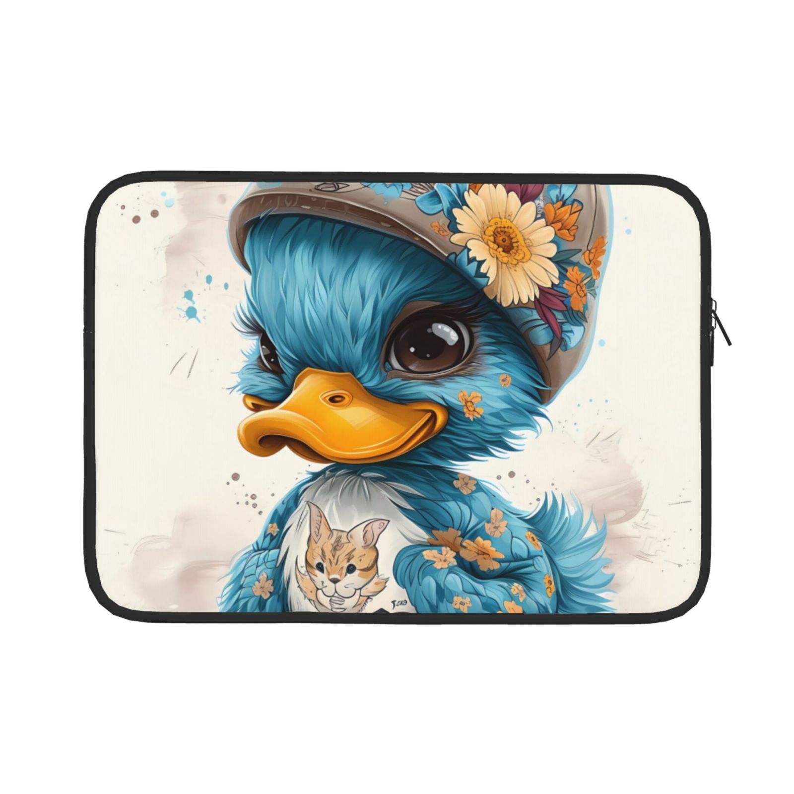 Cauagu Cute Sunflower Blue Duck Print Laptop Sleeve Case, Laptop Cover ...