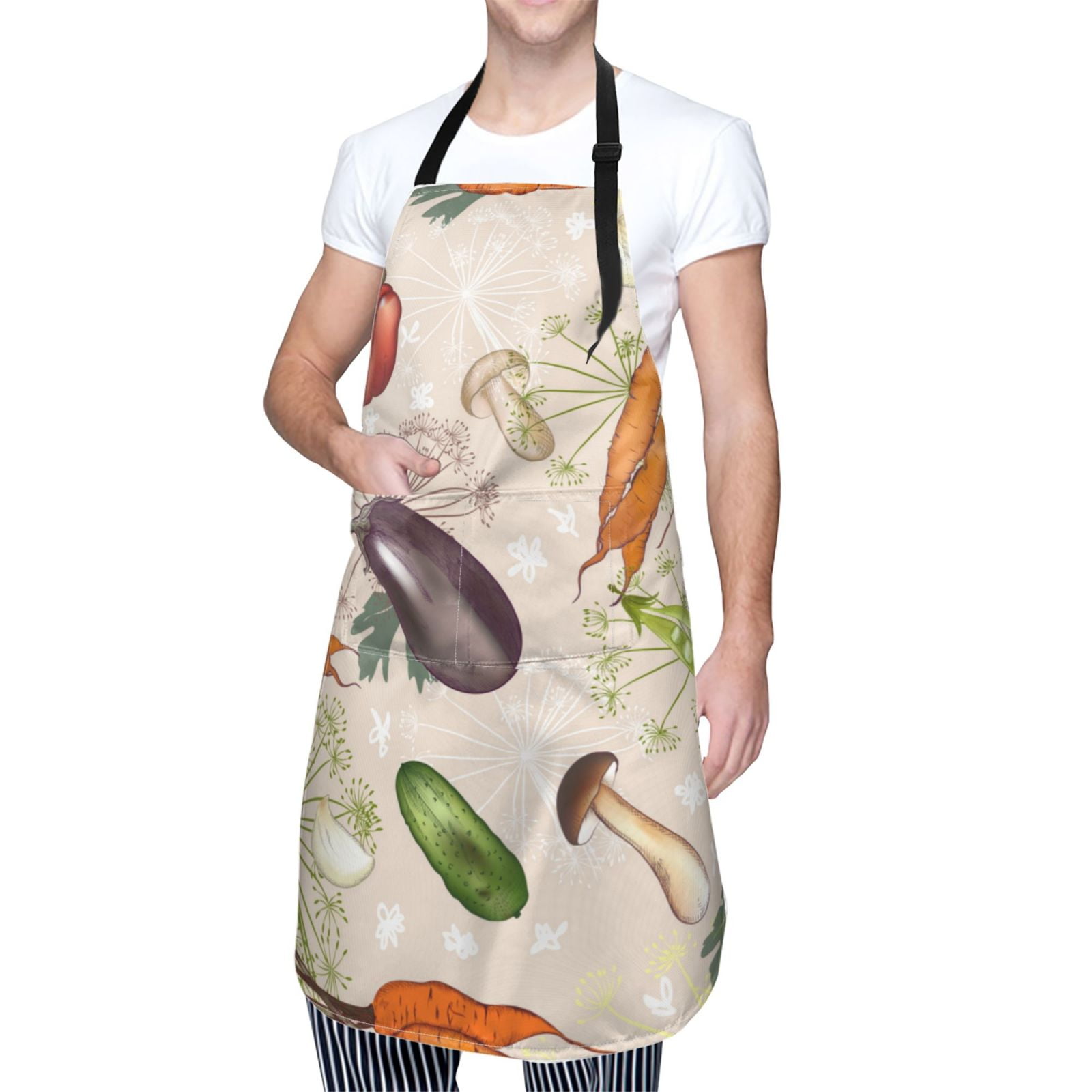 Cauagu Cute Vegetables Aprons with Pockets,Waterproof Apron for Women ...