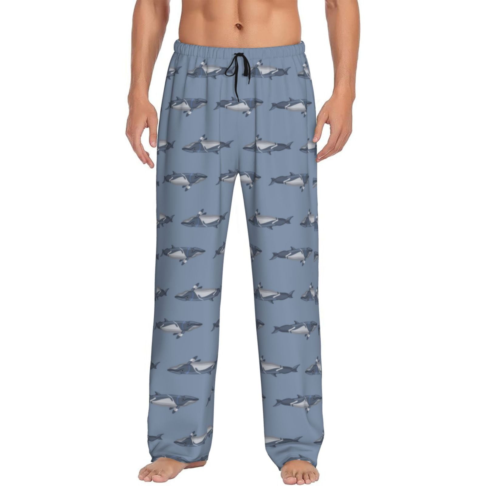 Cauagu Cute Whale Mens Pajama Pants Sleep & Lounge Pants,PJ Bottoms ...