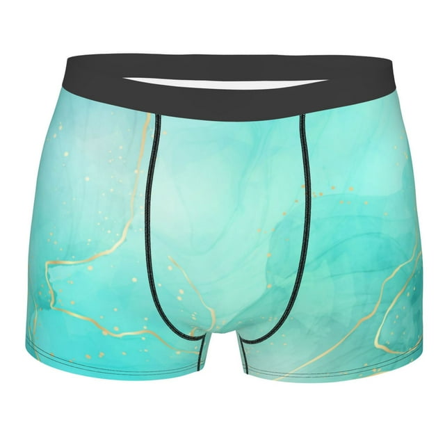 Cauagu Cyan Mint Marble Print Boxer Briefs for Men,Comfortable ...