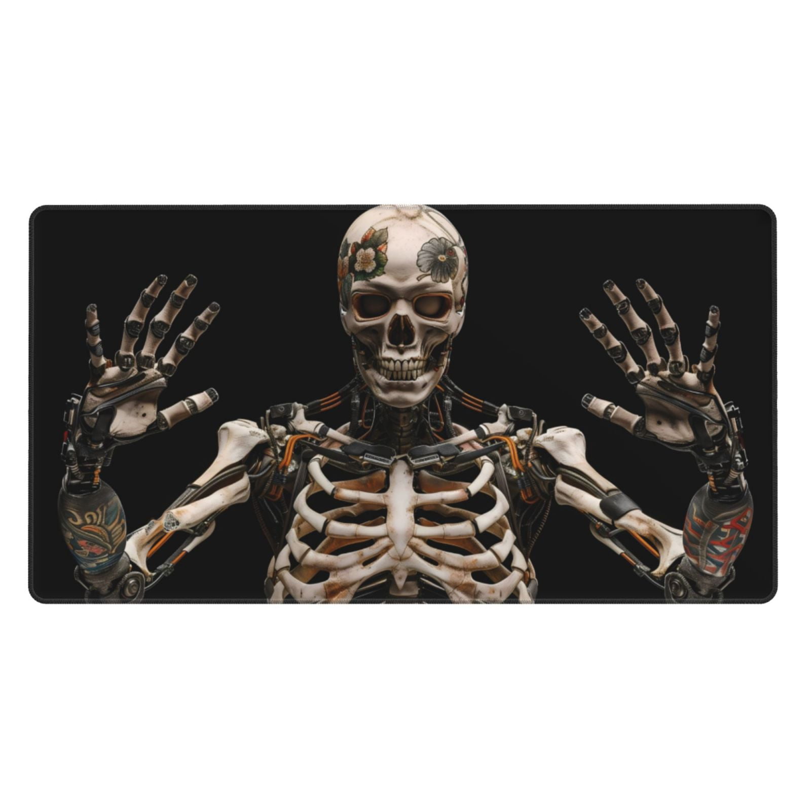 Cauagu Cyber Skeleton With Tattoos for Large Mouse Pad,XXL Extended ...
