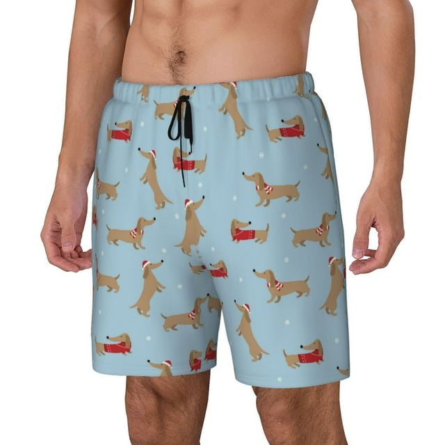 Cauagu Dachshund Dog Print Mens Swim Trunks Quick Dry Board Shorts Swim ...