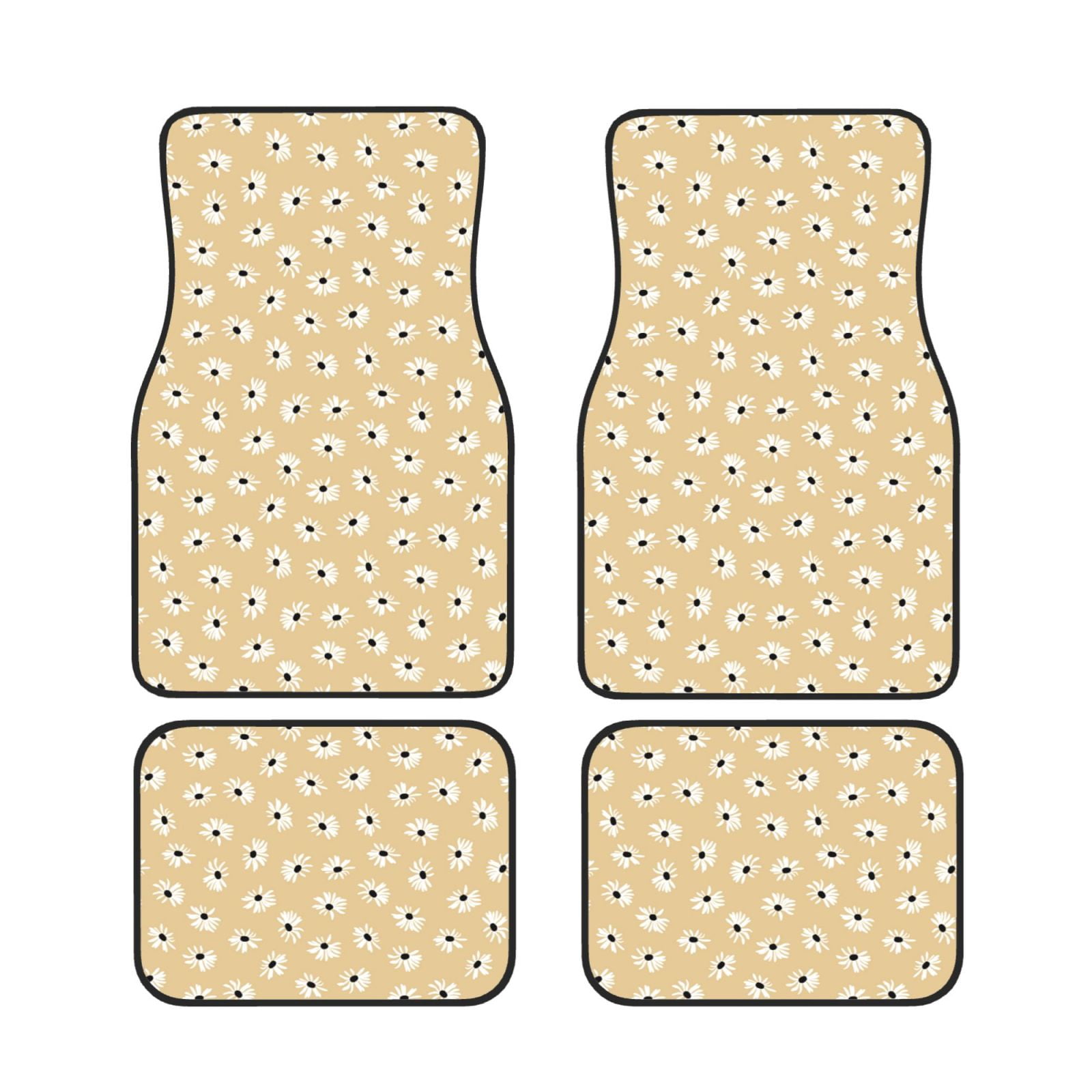 Cauagu Daisies Flowers Pattern Car Floor Mat Set of 4,Car Carpet Mats ...
