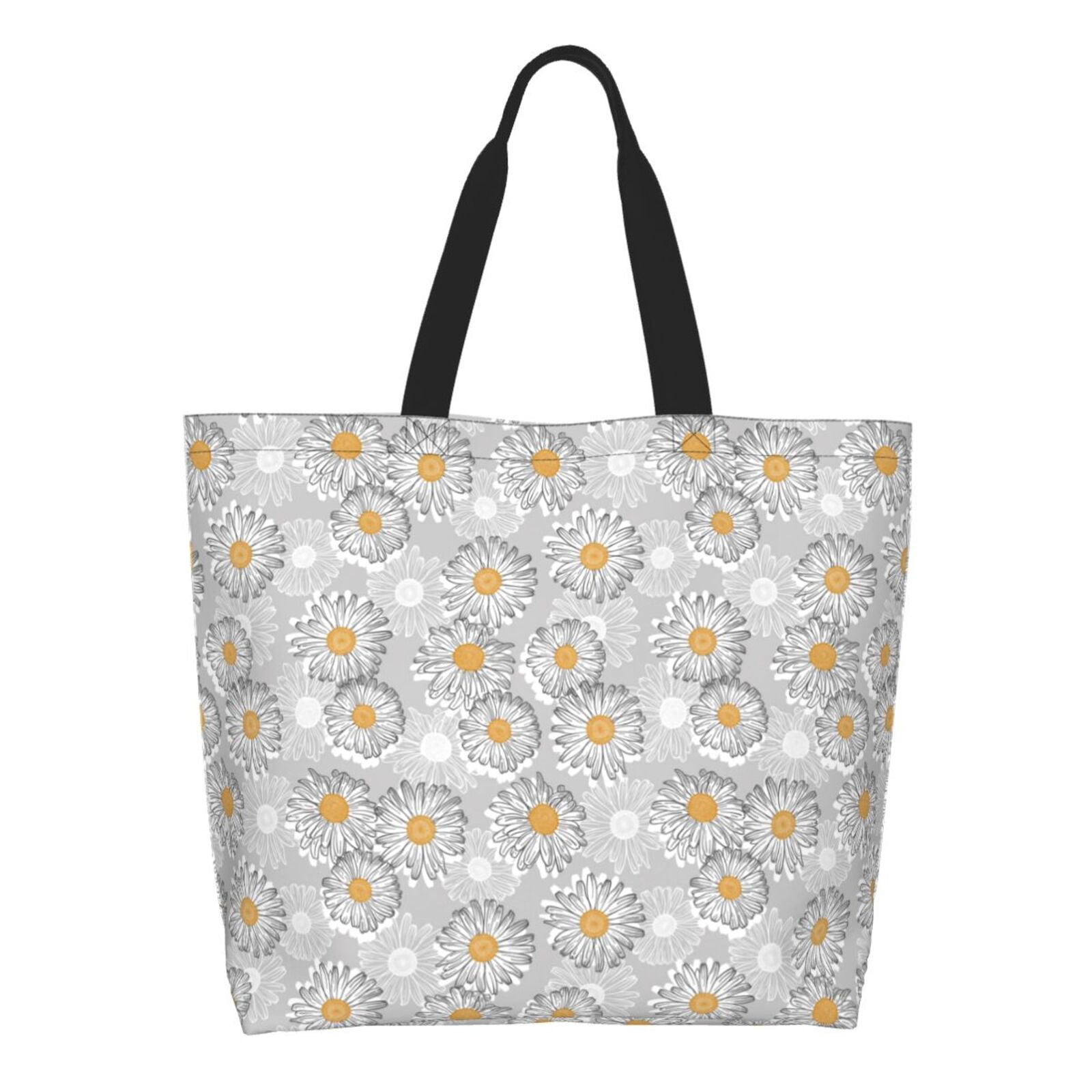 Cauagu Daisies Flowers Print Women Large Capacity Tote Bag - Casual Shoulder Bag Fashion Handbag ...