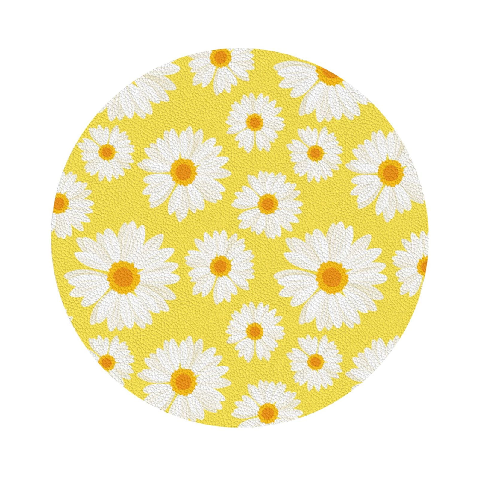 Cauagu Daisies Flowers for Round Coaster,Drink Coasters Set of 4 ...