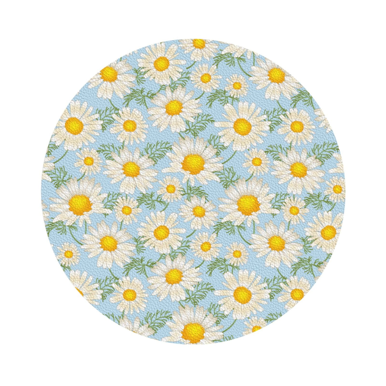 Cauagu Daisies Flowers for Round Coaster,Drink Coasters Set of 4 ...