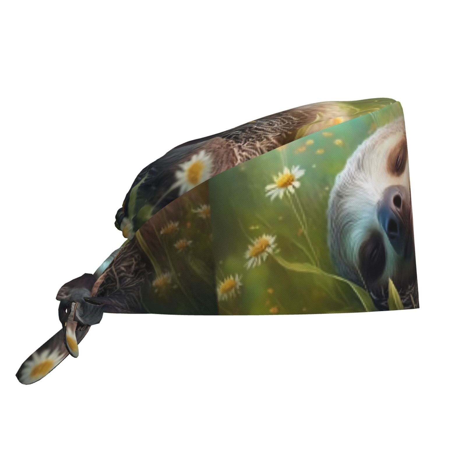 Cauagu Daisy Sleeping Sloth Pattern 1 Pcs Working Caps,Adjustable ...