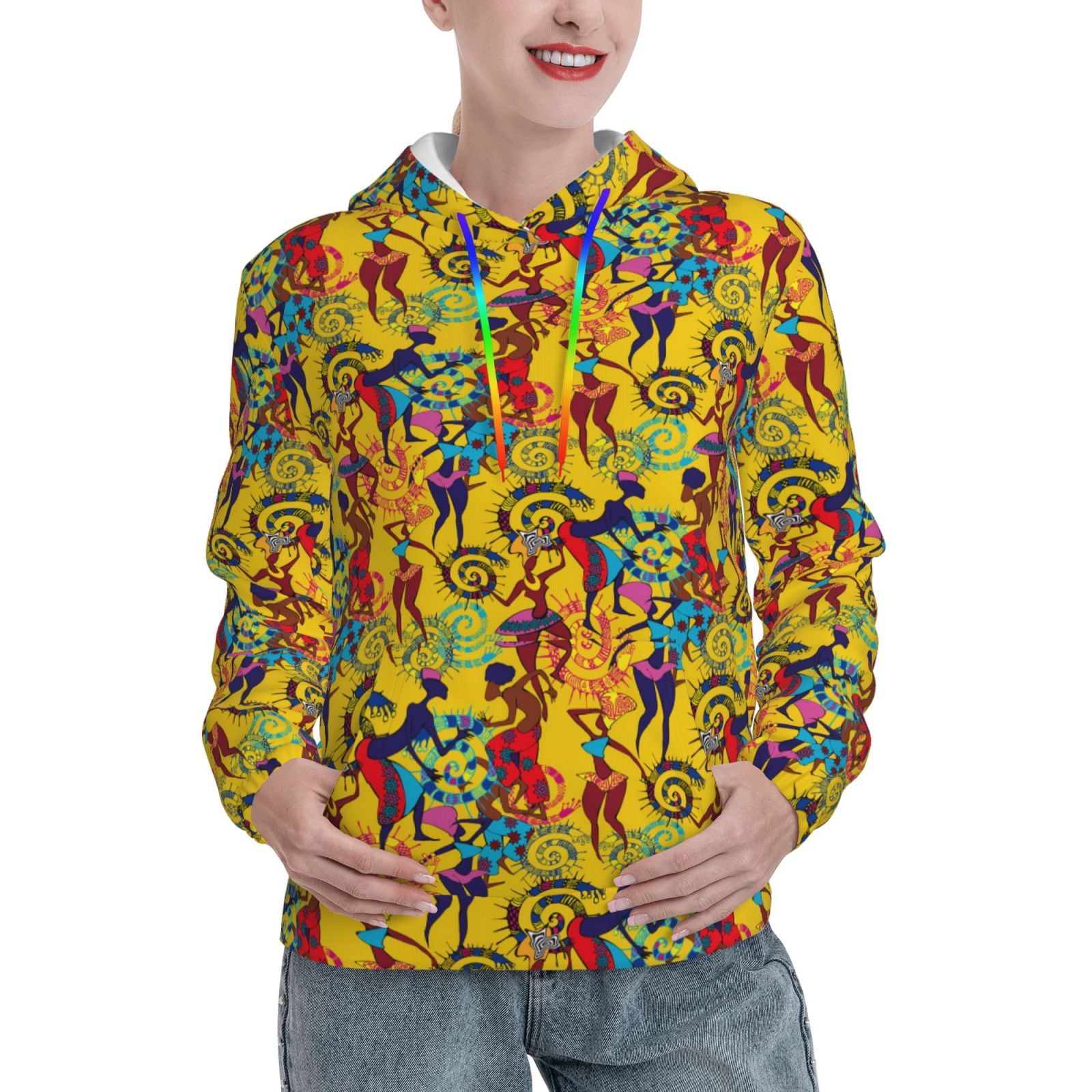Cauagu Dancing African Women for Women's Hooded Sweatshirts Pullover Hoodie for Women Fall ...