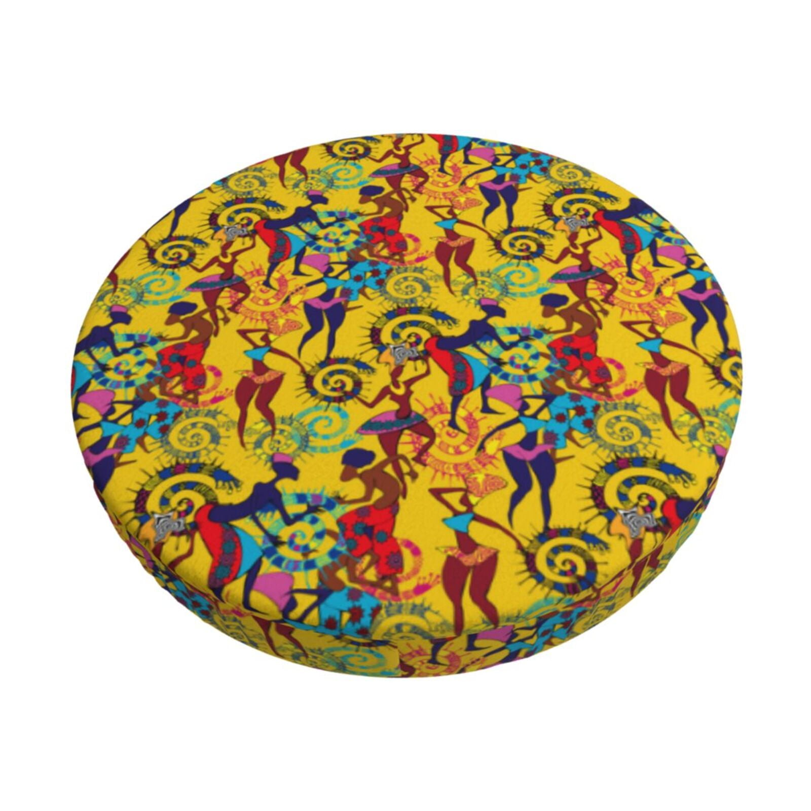 Cauagu Dancing African Womens Print Round Stool Covers,Seat Cushion for ...