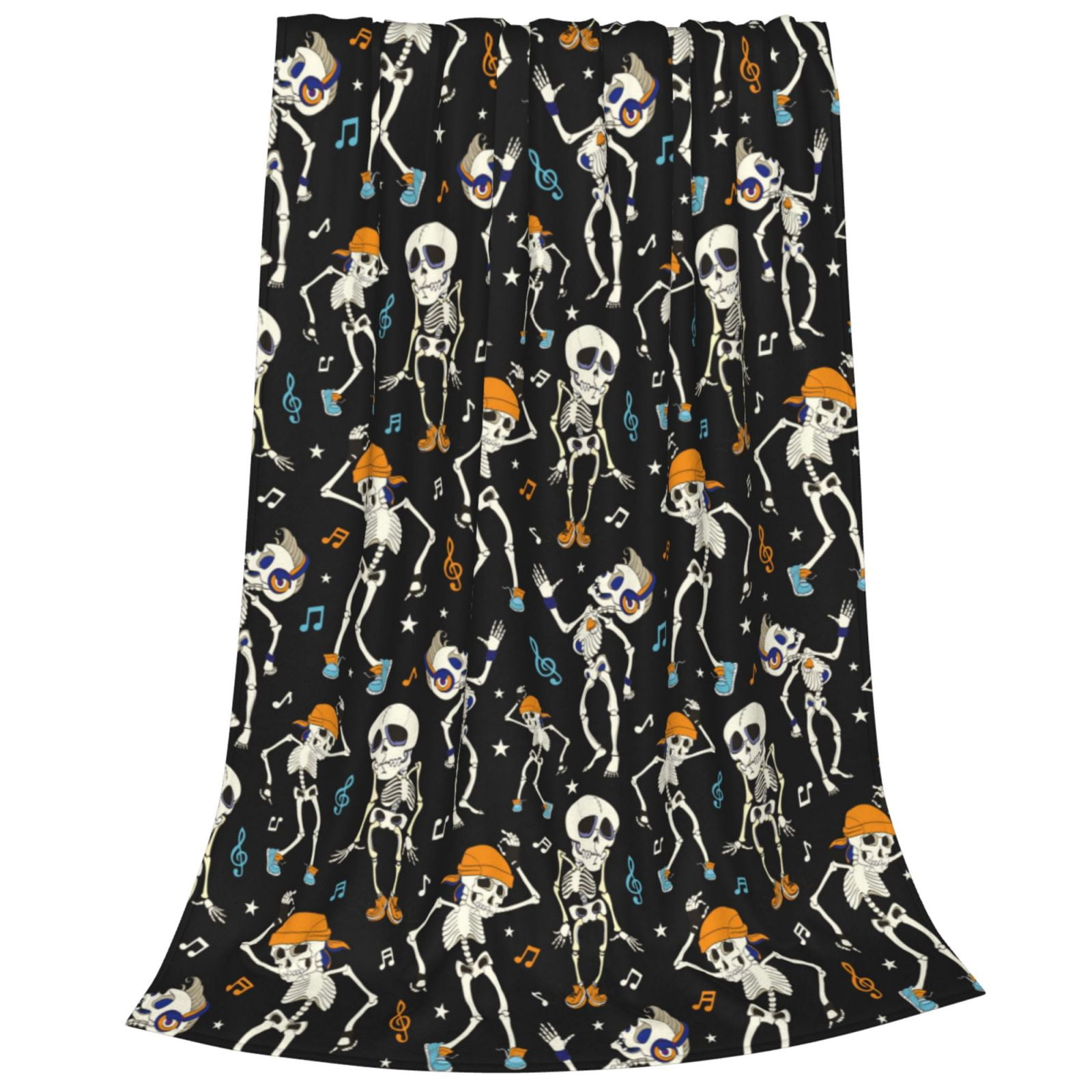 Cauagu Dancing Skeleton Party Pattern Flannel Bed Blankets,Fleece ...