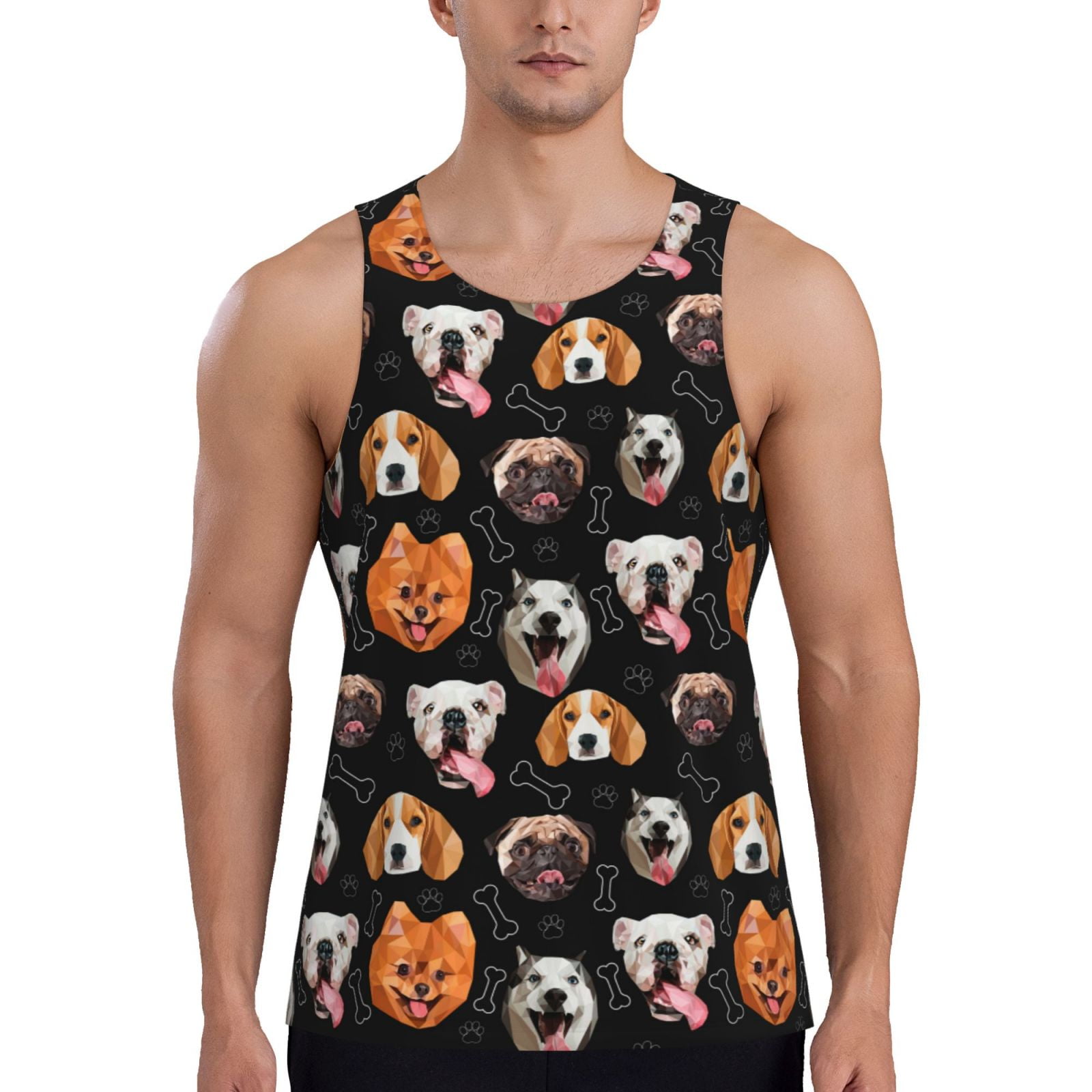 Cauagu Different Breeds Of Dogs Print Men's Sleeveless Muscle Shirts ...