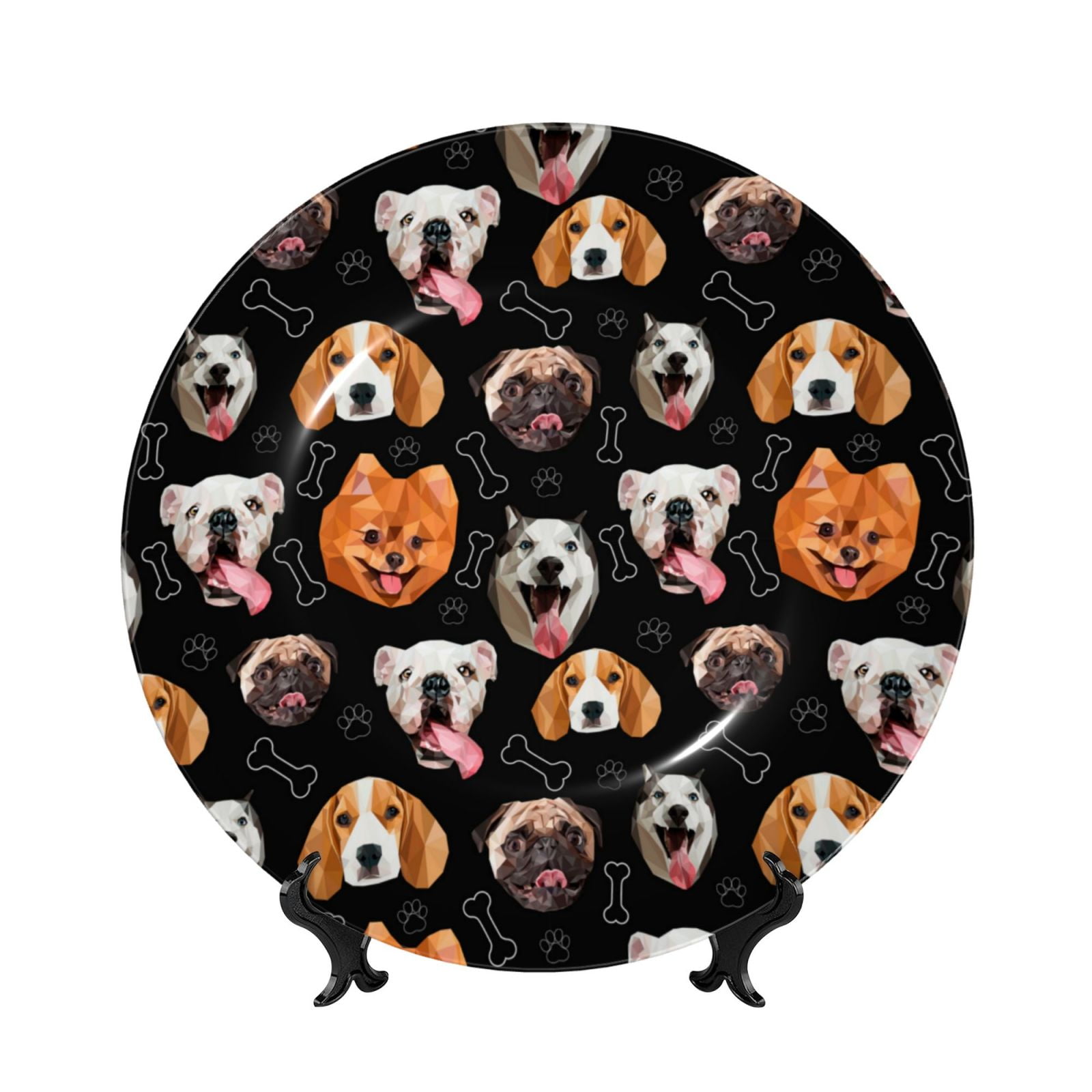 Cauagu Different Breeds Of Dogs Print Bone China Decorative Plate, Wall ...