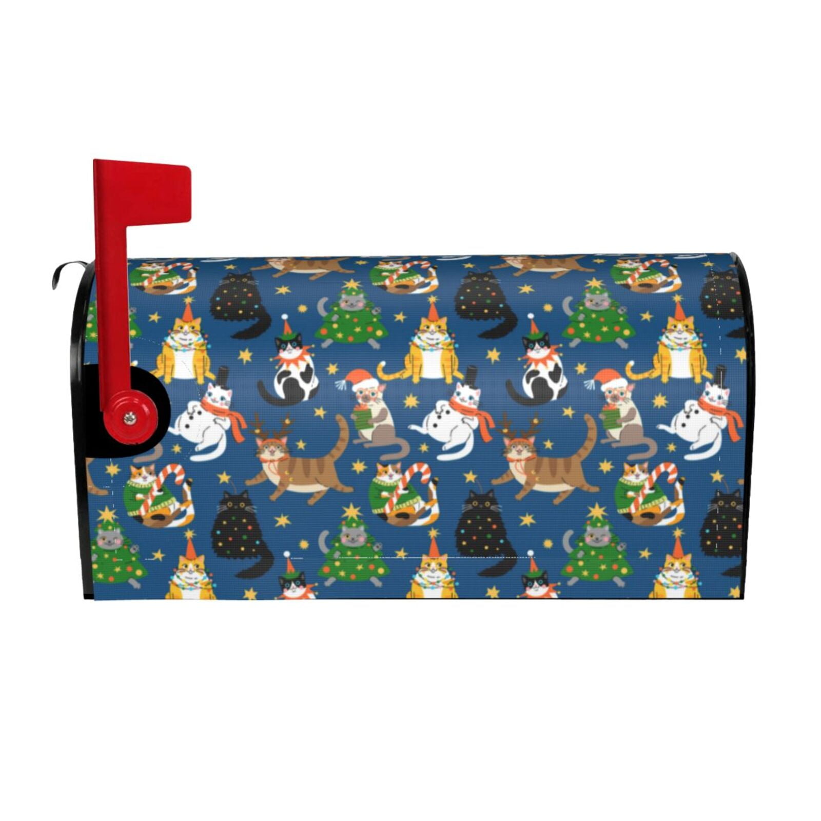 Cauagu Different Cats Christmas Pattern Magnetic Mailbox Covers ...