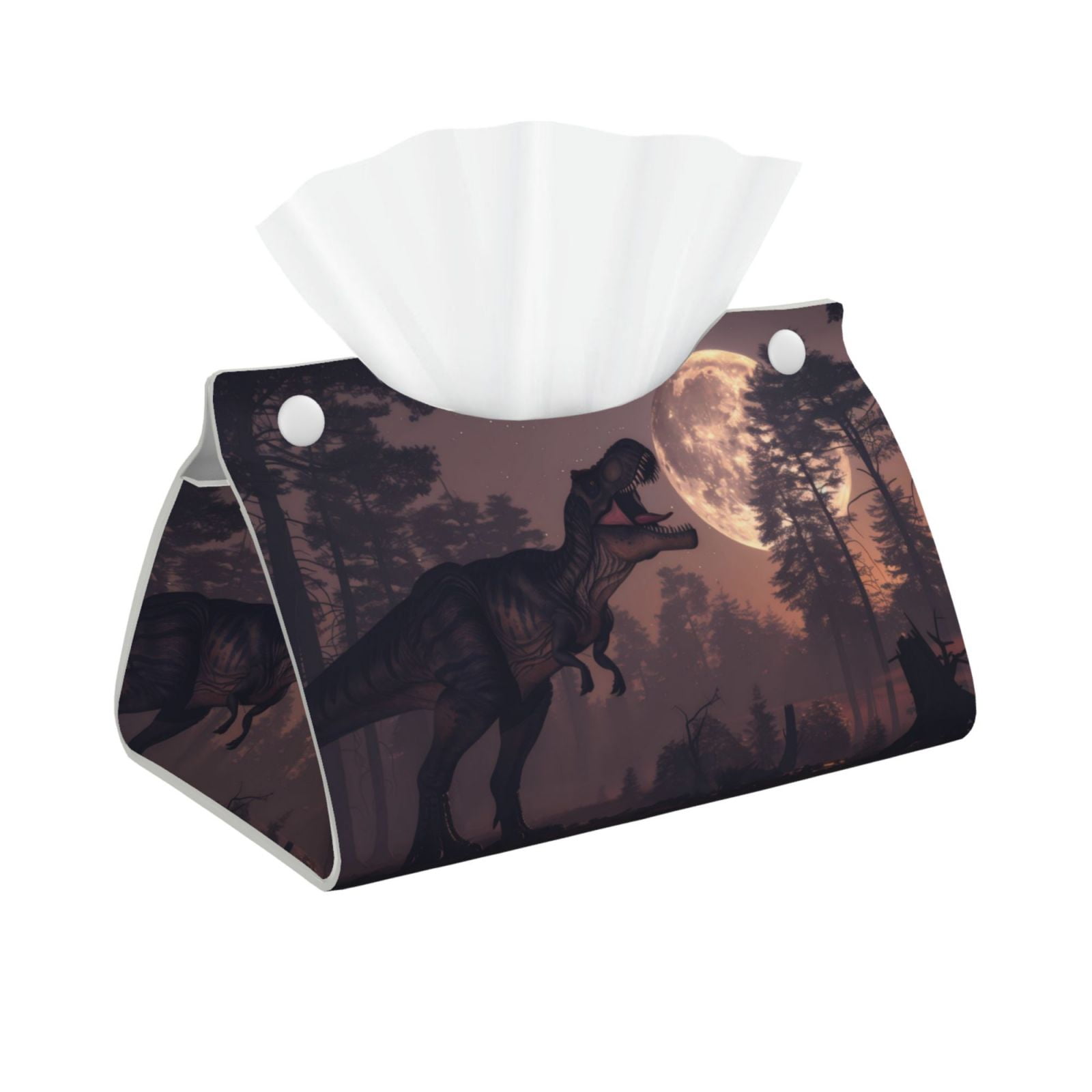 Cauagu Dinosaur Moonlit Forest for Large Tissue Box Cover Rectangular ...