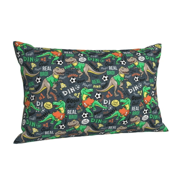 Cauagu Dinosaur Plays Soccer Print Pillow Covers with Envelope Closure ...