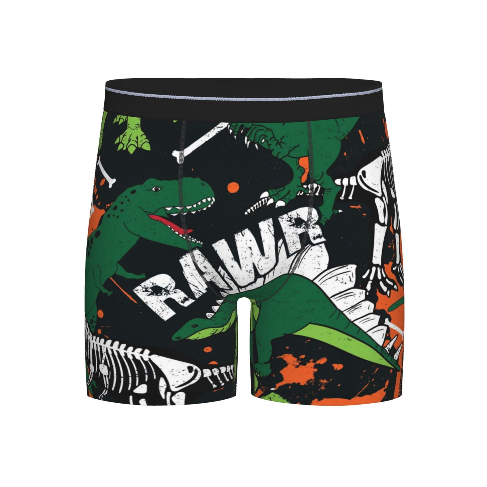 Cauagu Dinosaur Skeleton Print Men's Boxer Briefs, Funny & Cute ...