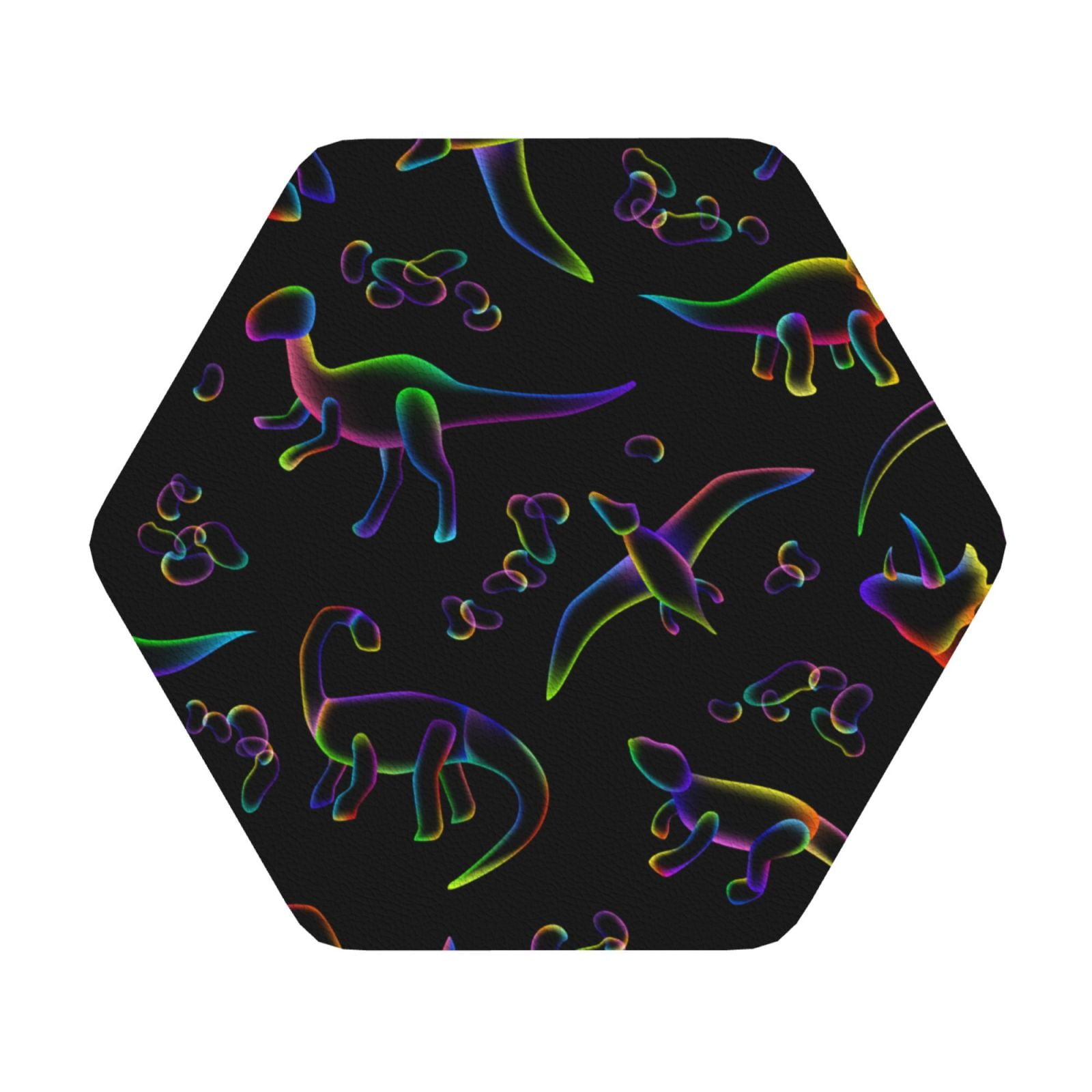 Cauagu Dinosaur for Round Coaster,Drink Coasters Set of 4 Leather Bar ...