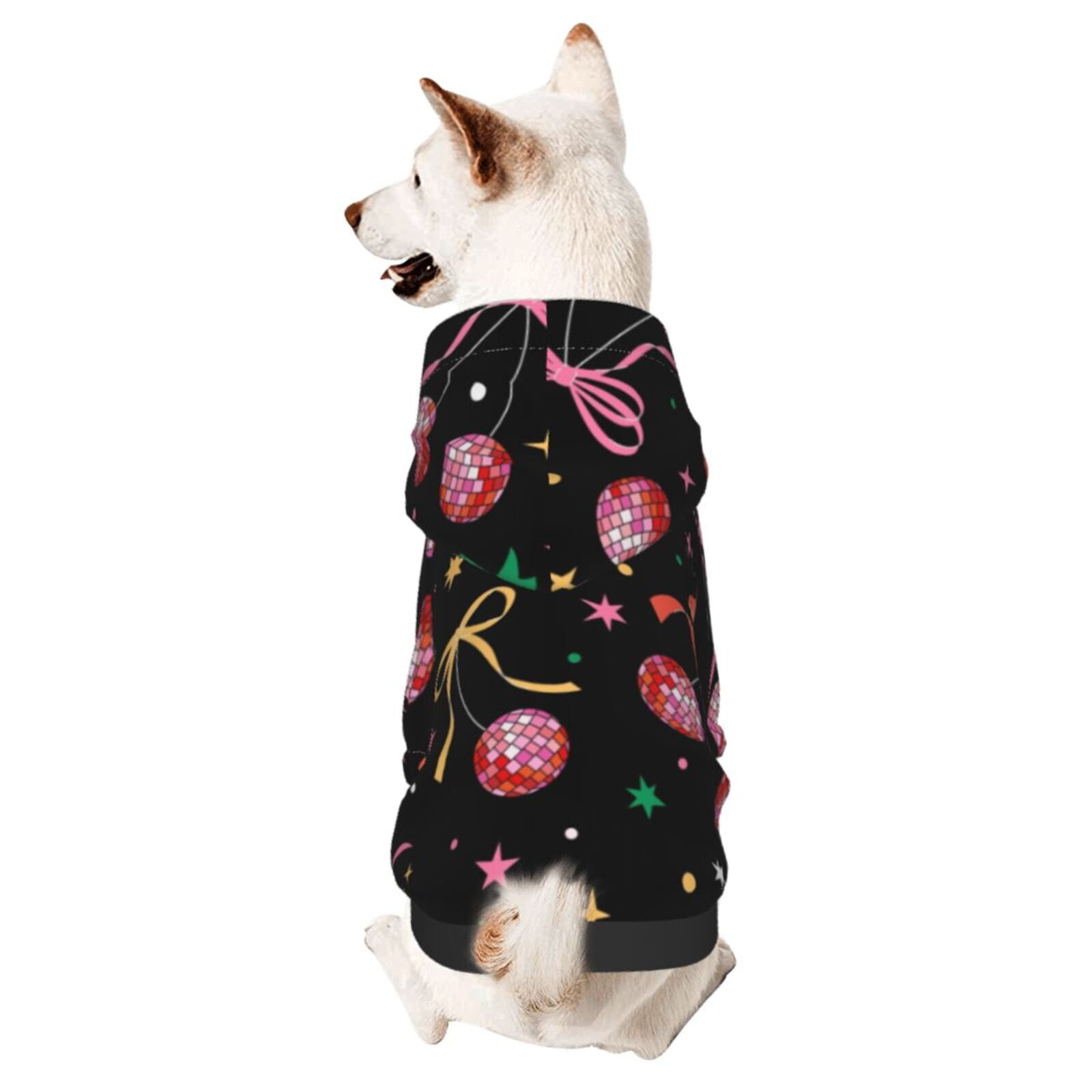 Cauagu Disco Mirror Ball Pattern Winter Pet Hoodie Sweatshirts- Dog ...