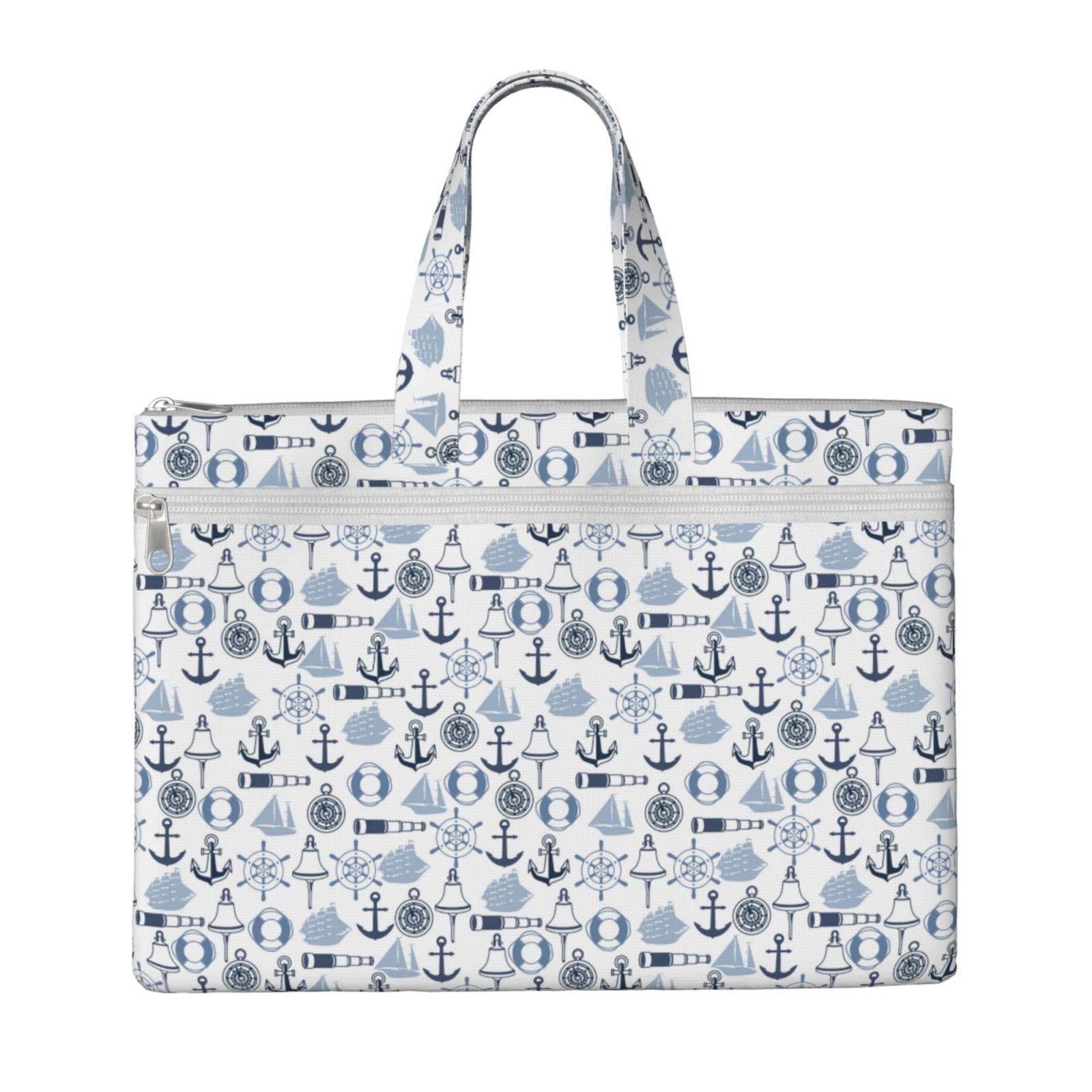 Cauagu Dock Rudder Pattern Canvas Tote File Bag, Zipper Tote Bag ...