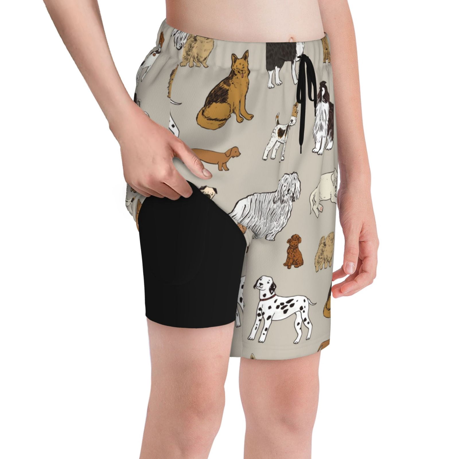 Cauagu Dog Animal Print Swim Trunks for Men,Youth Boys Swim Shorts ...