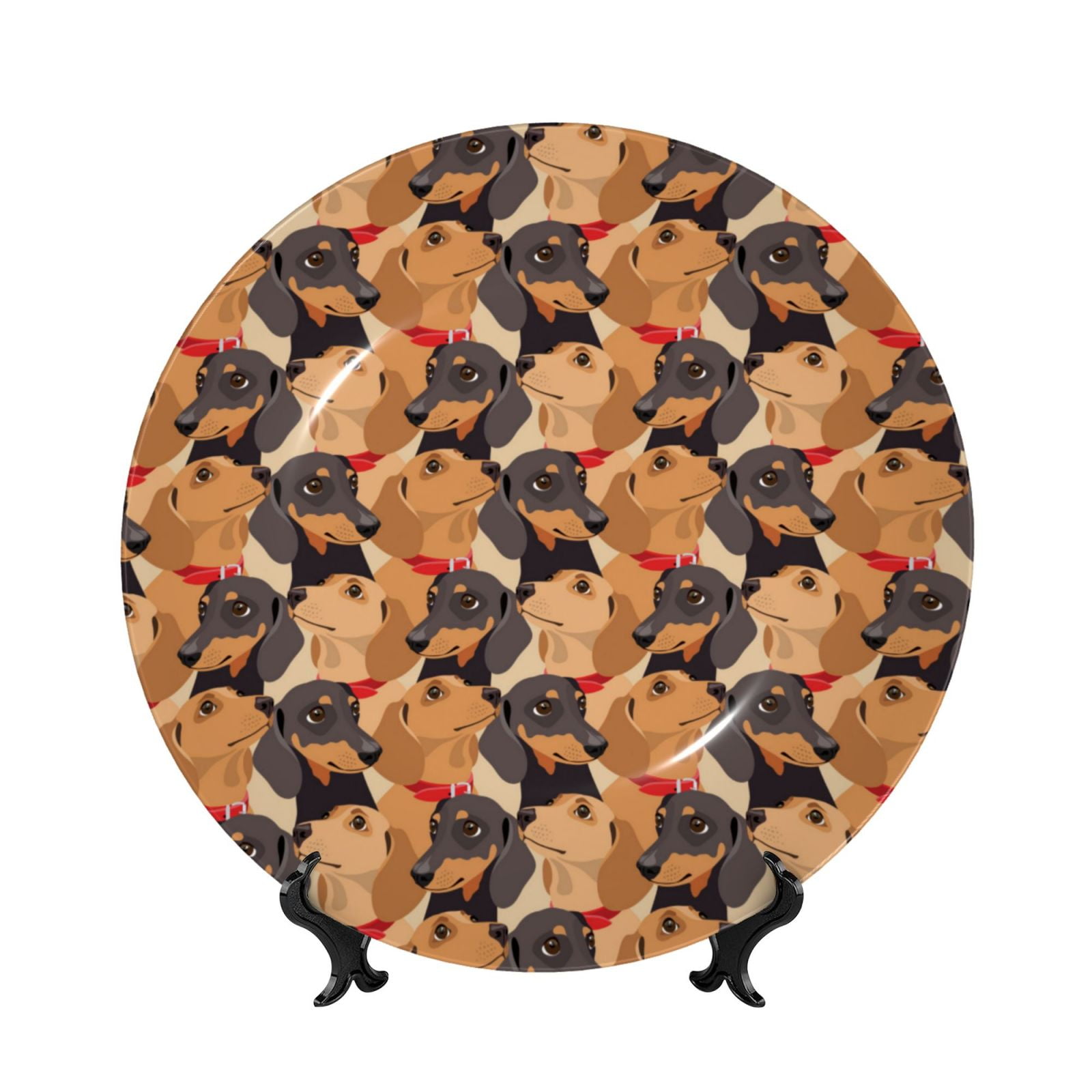 Cauagu Dog Print Bone China Decorative Plate, Wall Mount Plate Holiday ...