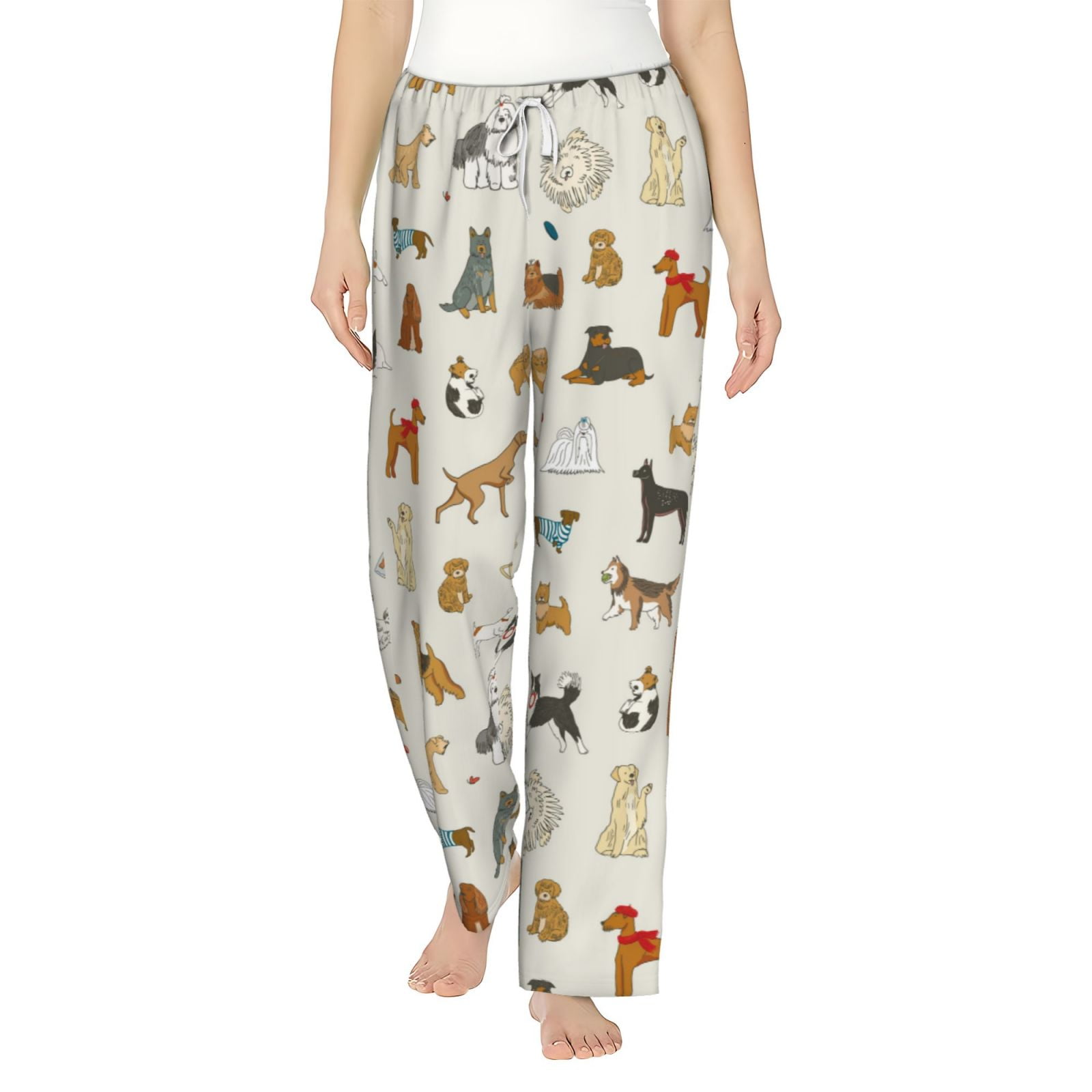 Cauagu Dogs Funny Pets Pajama Pants for Women Loose Fit Wide Leg ...