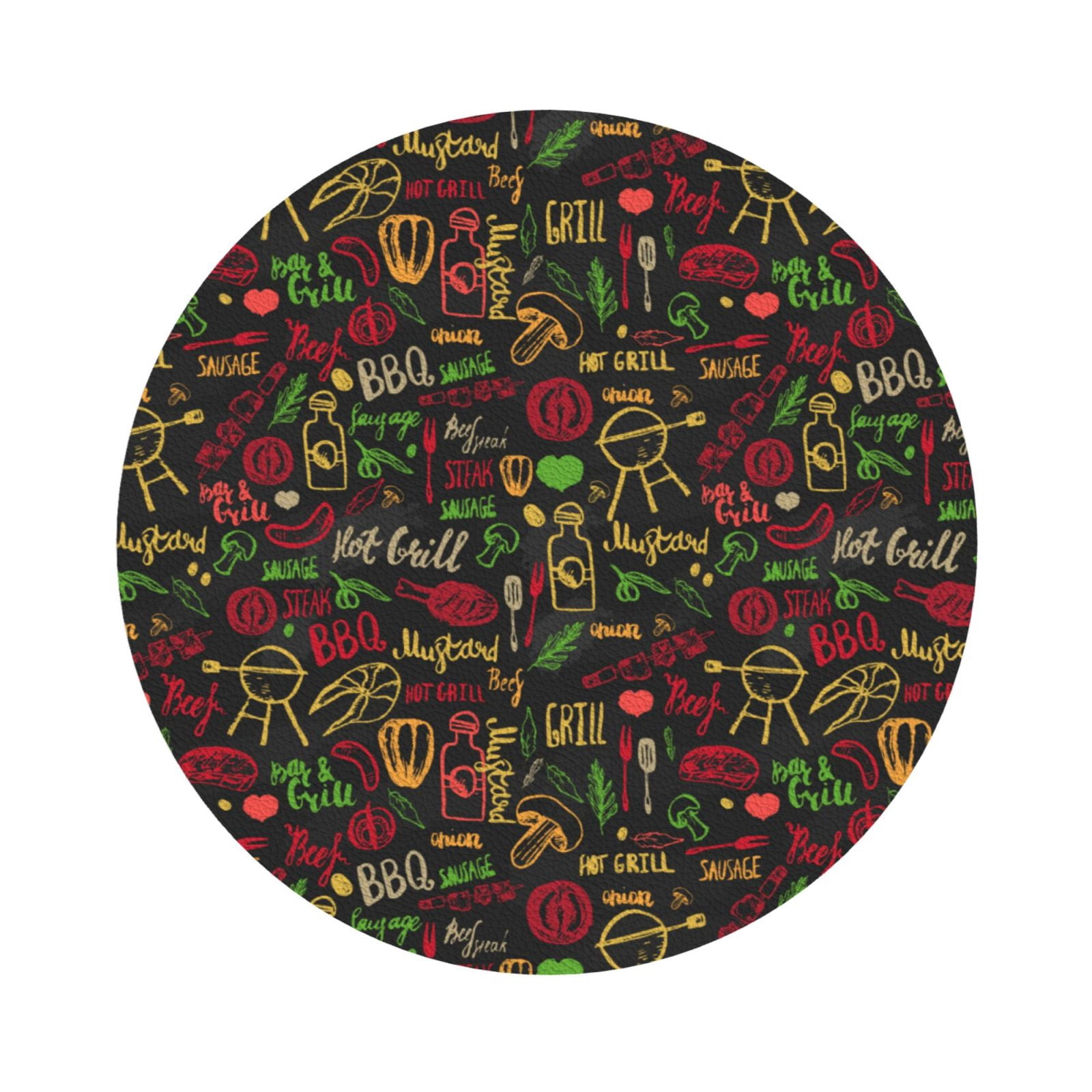 Cauagu Doodle Barbeque 1 for Round Coaster,Drink Coasters Set of 4 ...