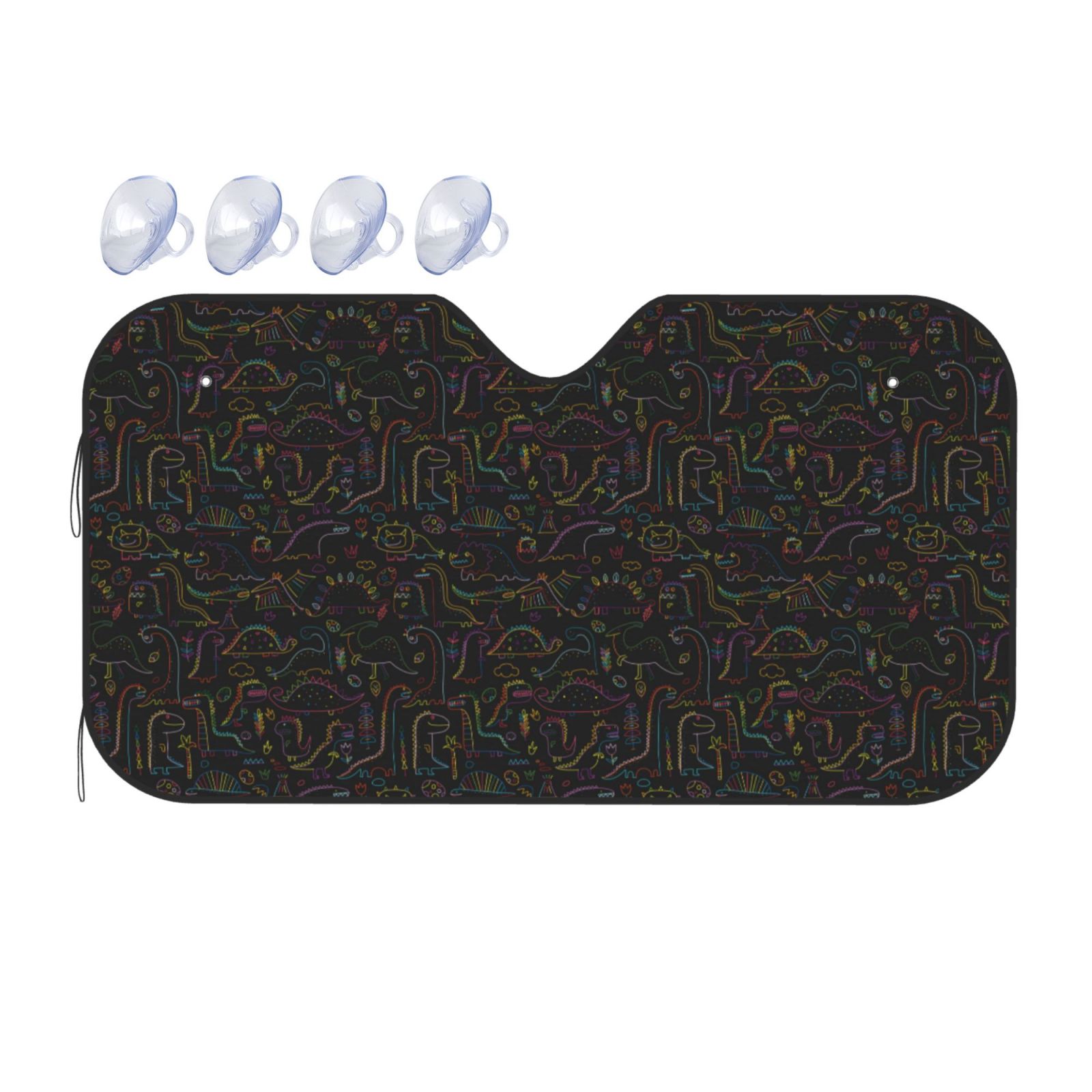 Cauagu Doodle Dinosaur Print Car Windshield Sunshade,1-Piece Foldable ...