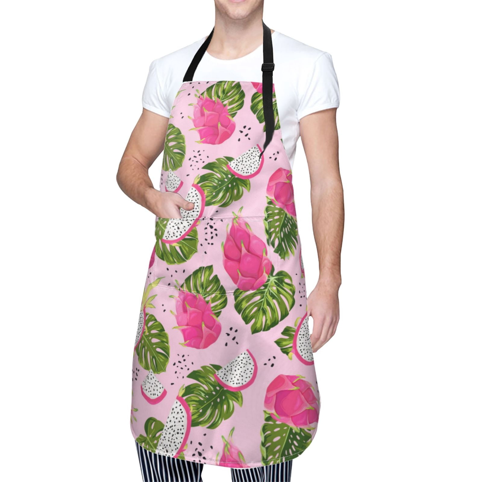Cauagu Dragon Fruits Aprons with Pockets,Waterproof Apron for Women ...