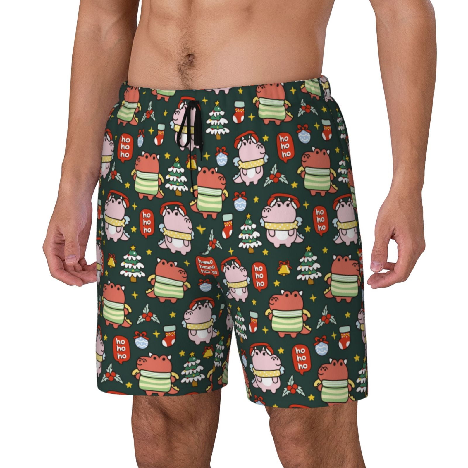 Cauagu Dragon With Hohoho Print Mens Swim Trunks Quick Dry Board Shorts Swim Shorts with ...