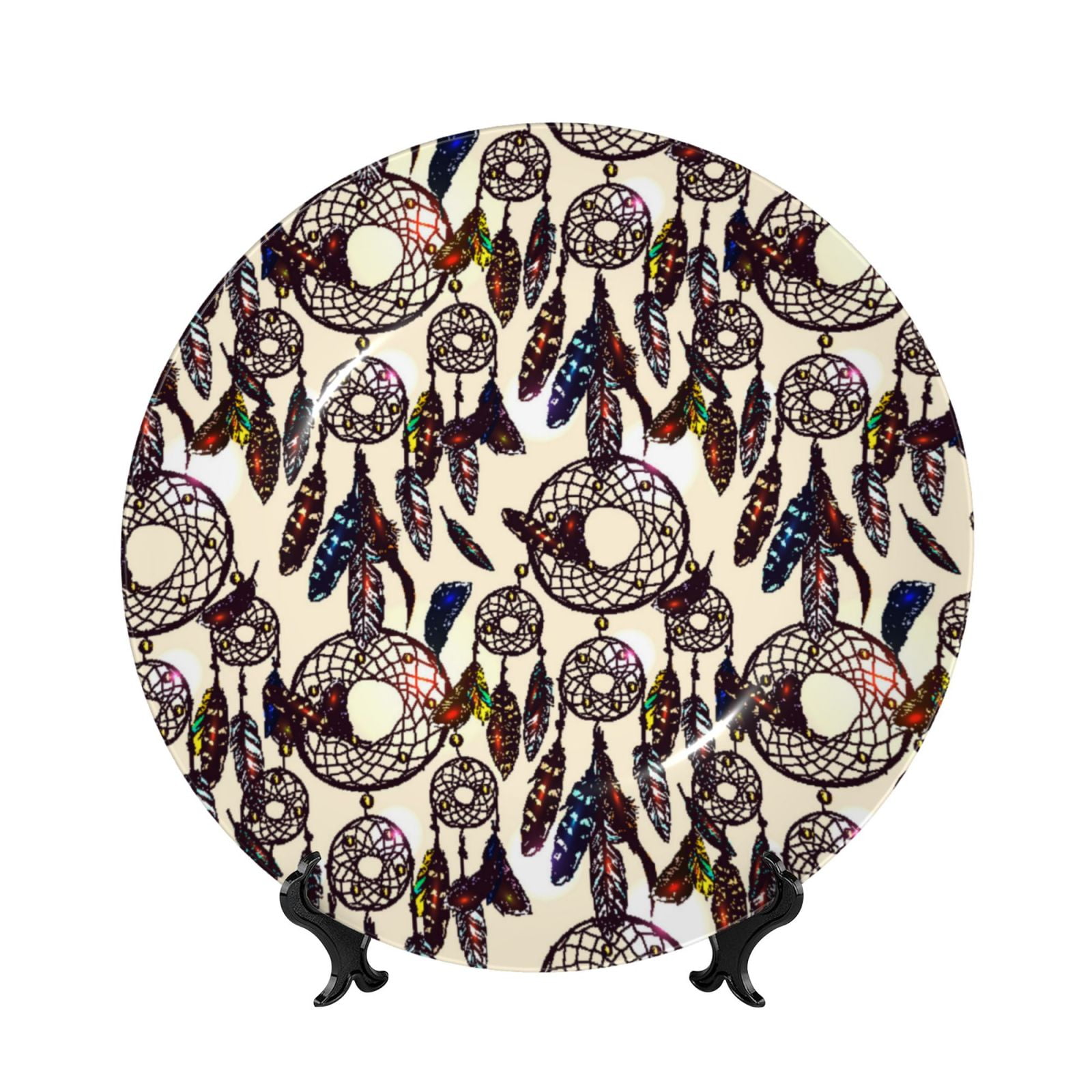 Cauagu Dreamcatcher Print Bone China Decorative Plate, Wall Mount Plate ...