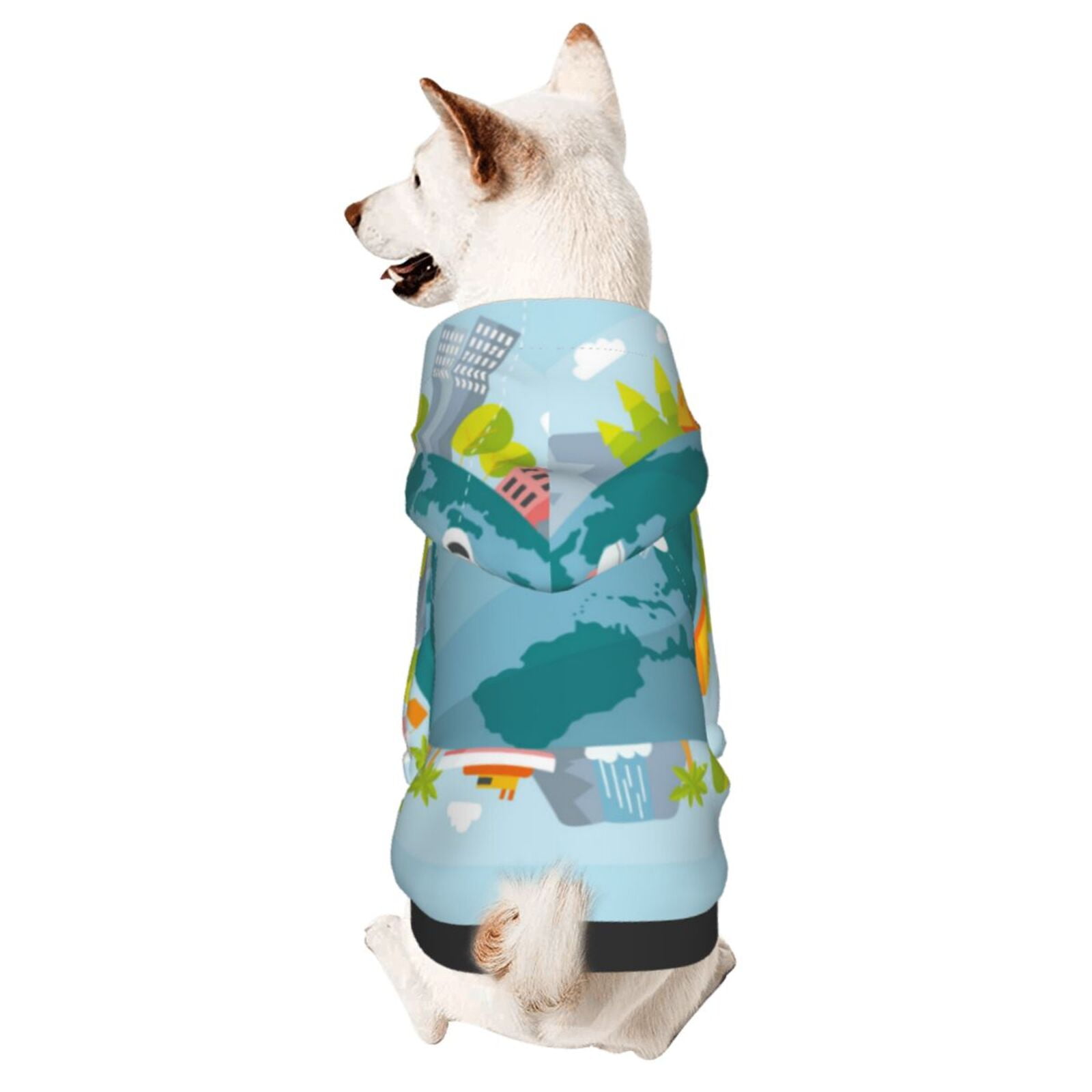 Cauagu Dreaming Travel Pattern Winter Pet Hoodie Sweatshirts- Dog ...