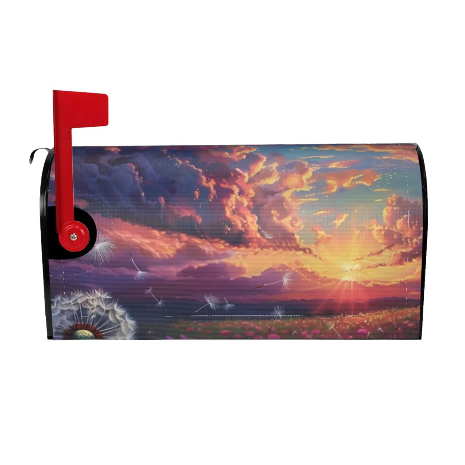 Cauagu Dreamy Dandelion Sunset Pattern Magnetic Mailbox Covers, Mailbox ...