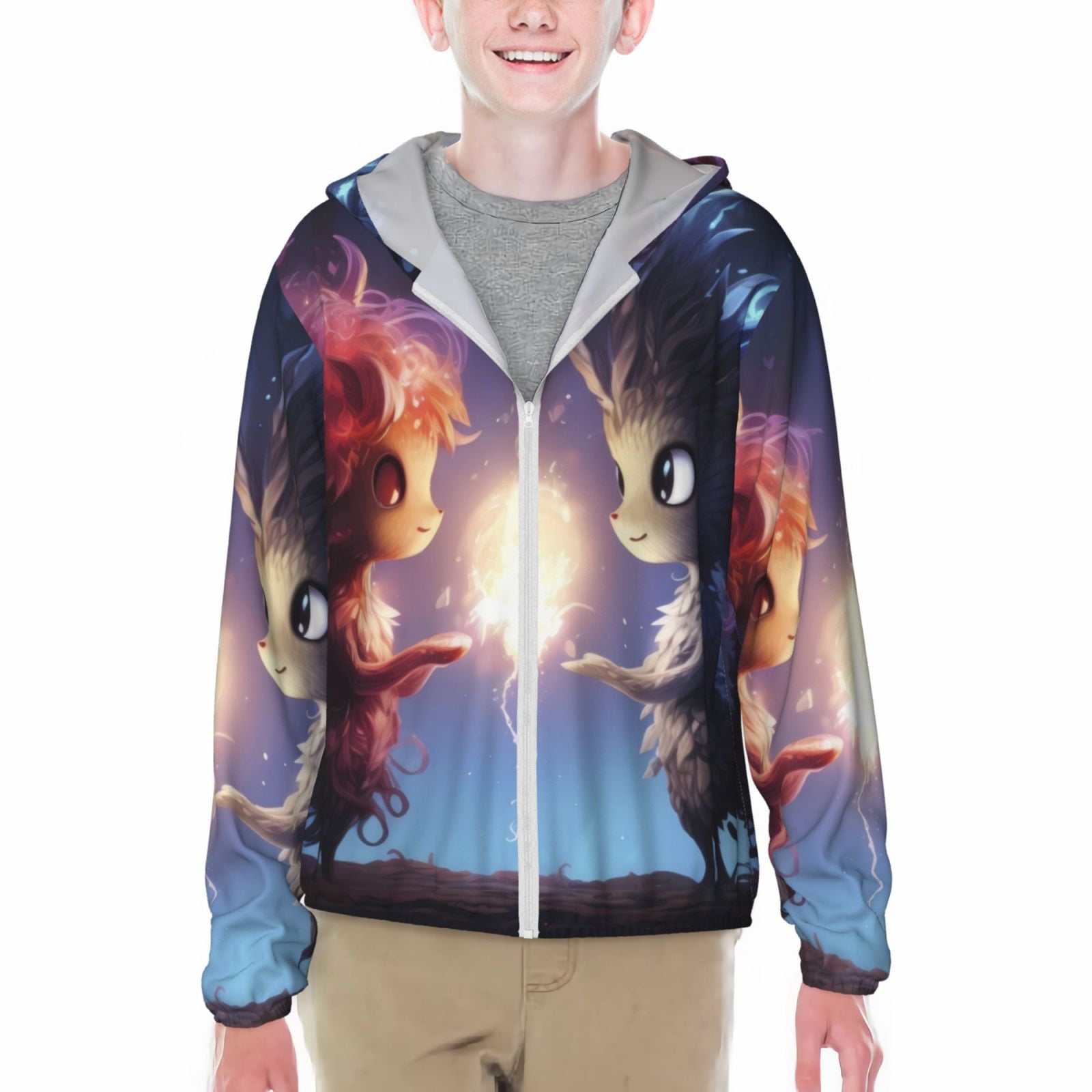 Cauagu Dreamy Forest Elf Print Sun Protection Jacket for Teen,Full ...
