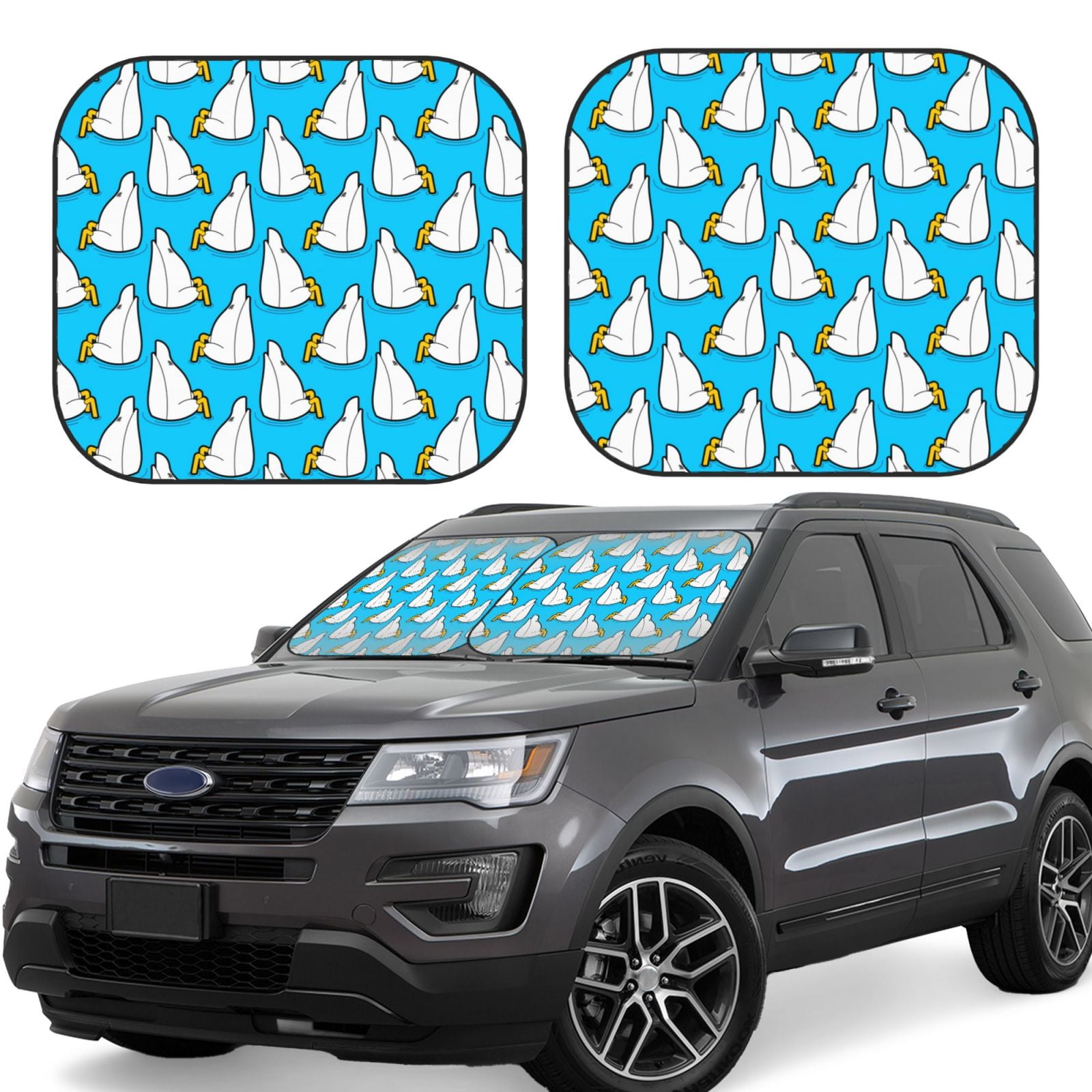 Cauagu Duck Dives Cauagu {designName} Print Foldable Car Windshield Sun ...